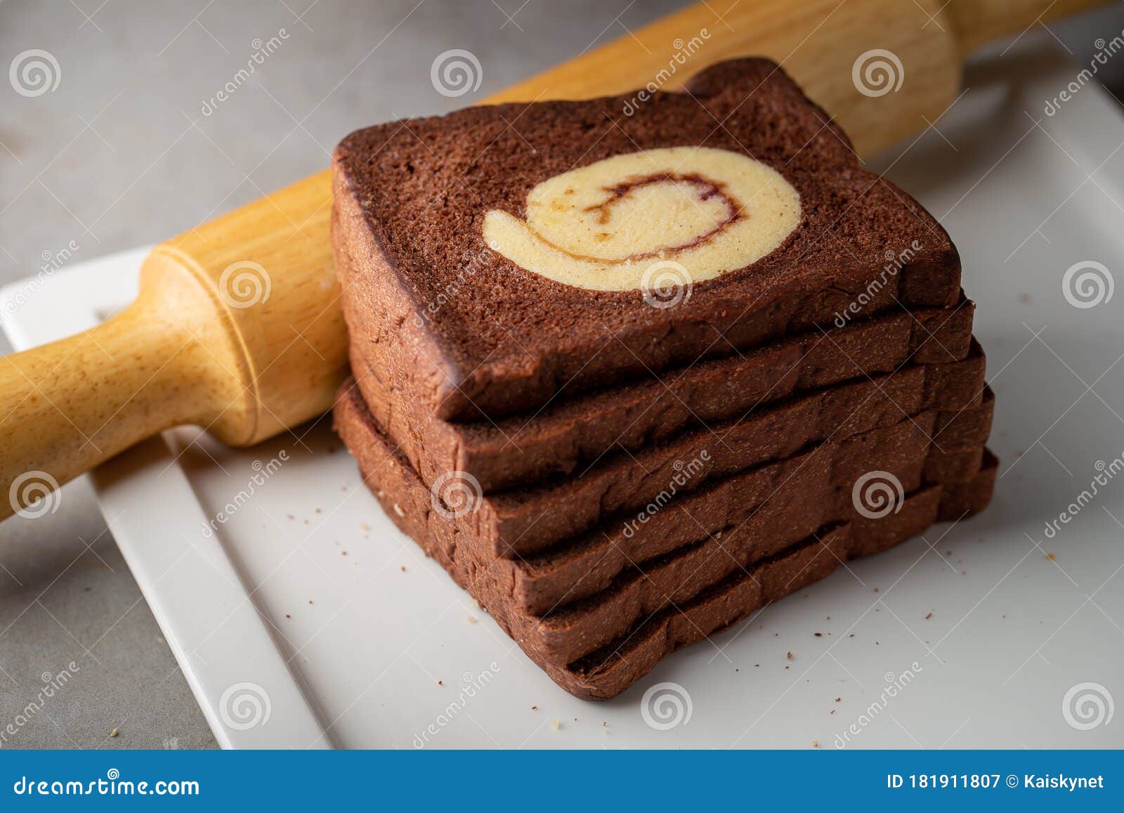 Chocolate Bread Stuffed with Jam Rolls Topped with Chocolate Sauce ...