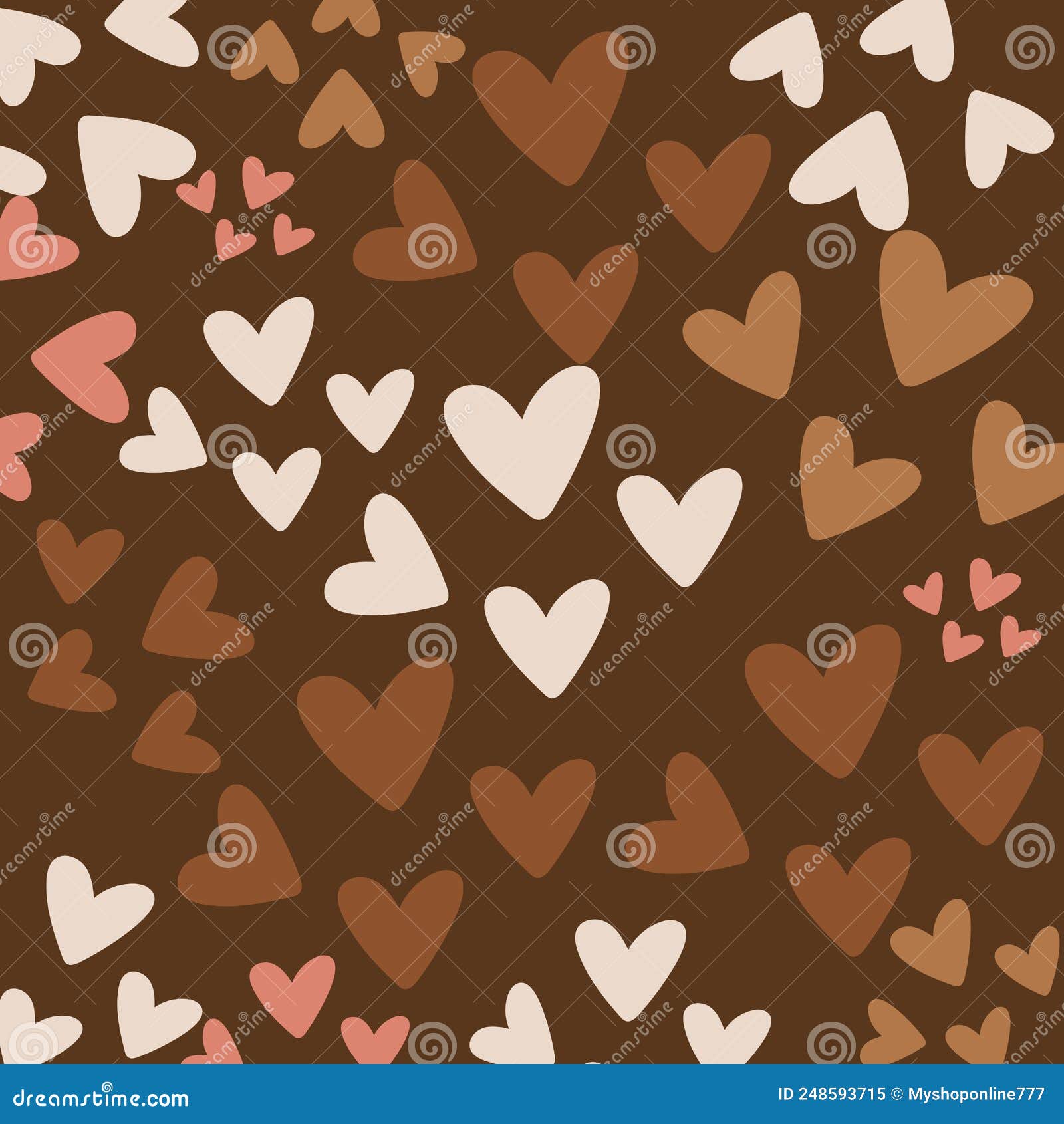 Chocolate and Brown Colour Heart Shape Design Stock Illustration ...