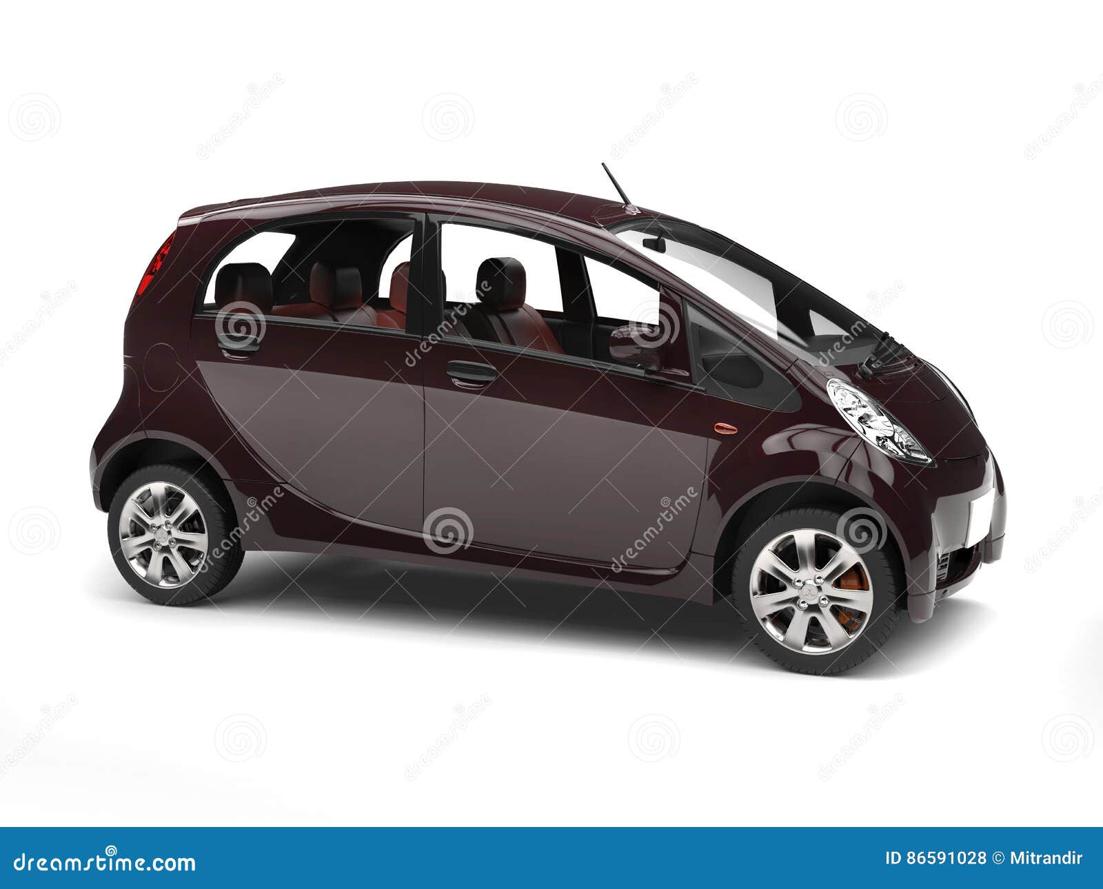 Chocolate Brown Modern Compact Car Stock Illustration - Illustration of ...