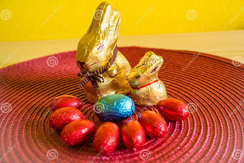 Chocolate Bunnies for Easter. Various Candy and Chocolate Easter Eggs ...