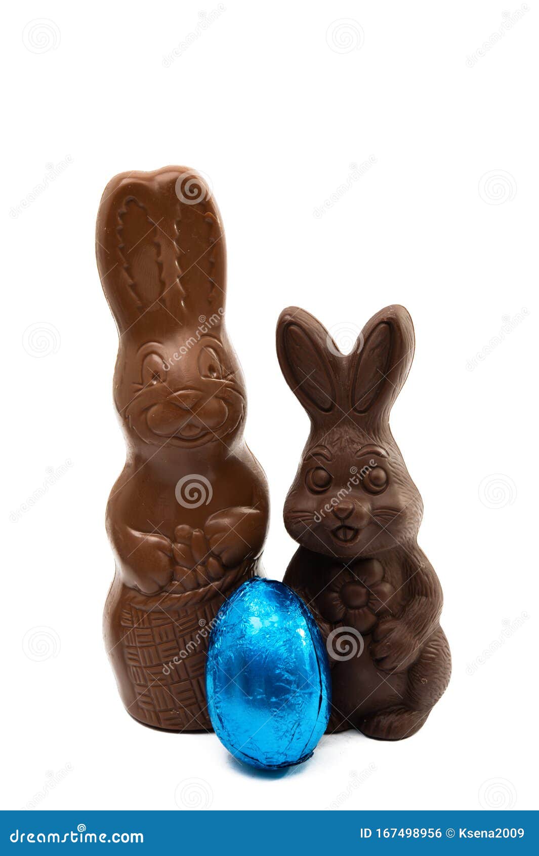 Chocolate Bunny with Chocolate Eggs Stock Photo - Image of brown, snack ...