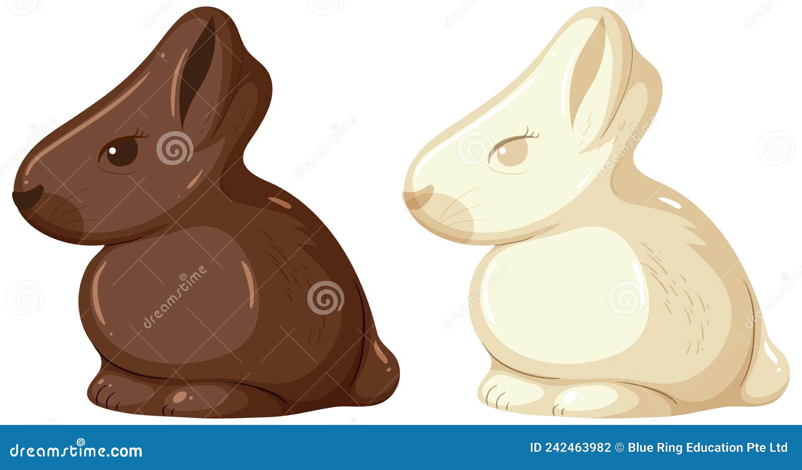 Chocolate Bunny with Dark and White Stock Vector - Illustration of ...