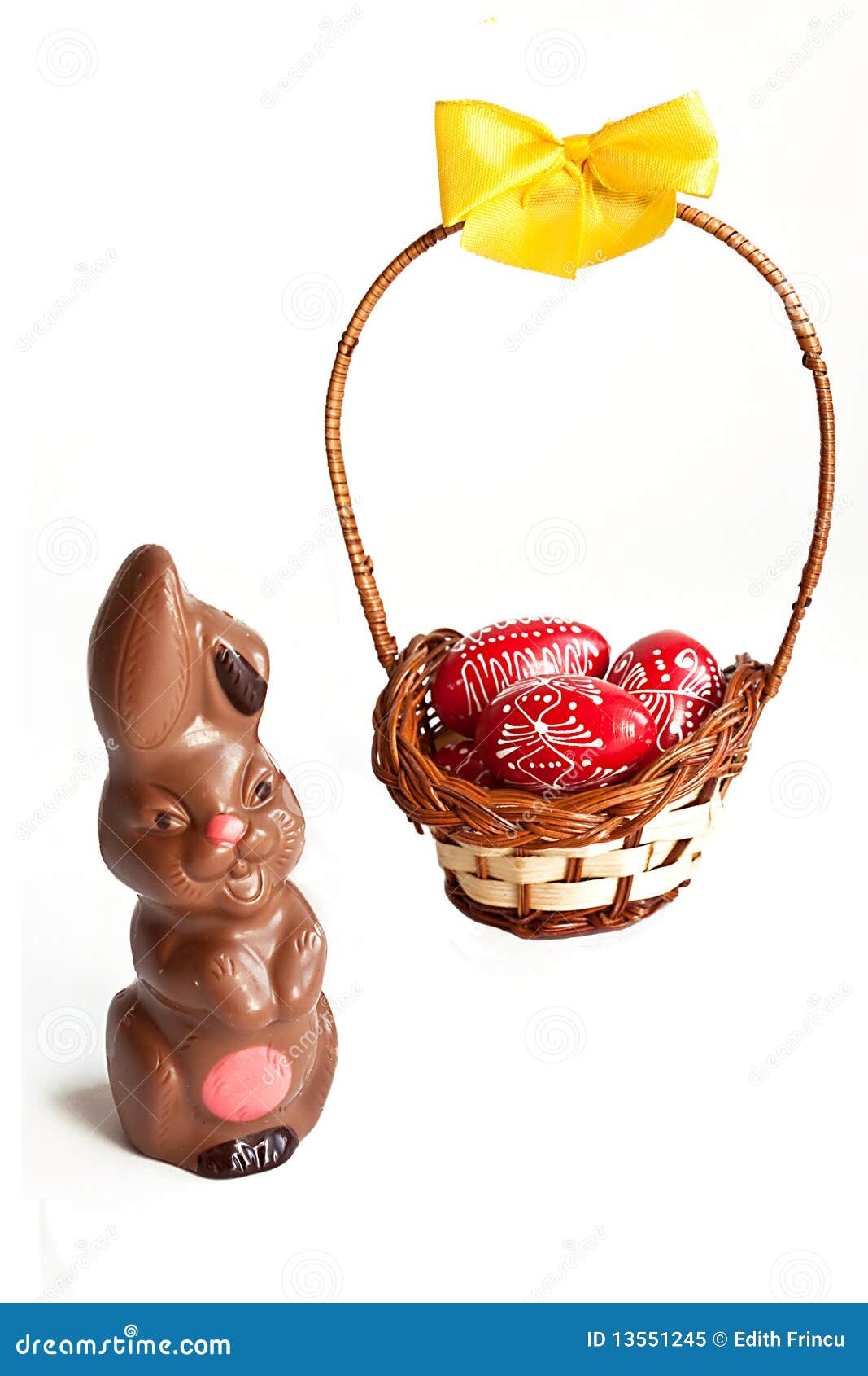 Chocolate Bunny and Easter Eggs Stock Image - Image of easter, white ...