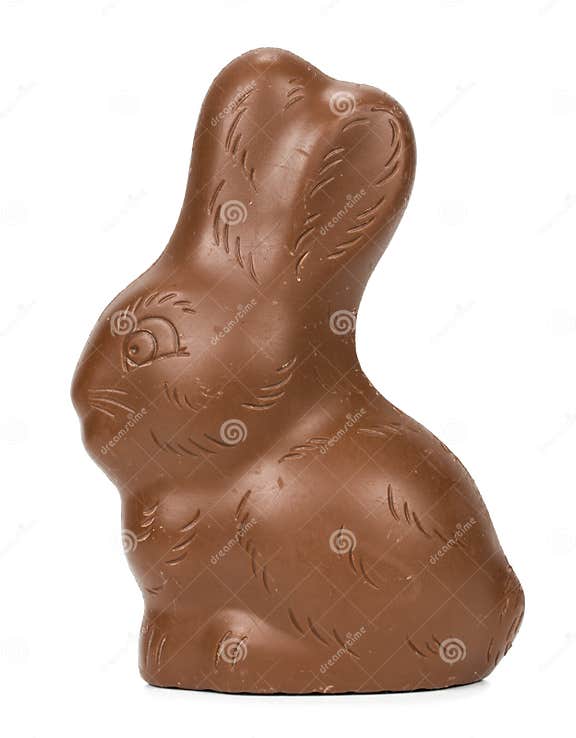 Chocolate Bunny on White Background Stock Image - Image of food, animal ...
