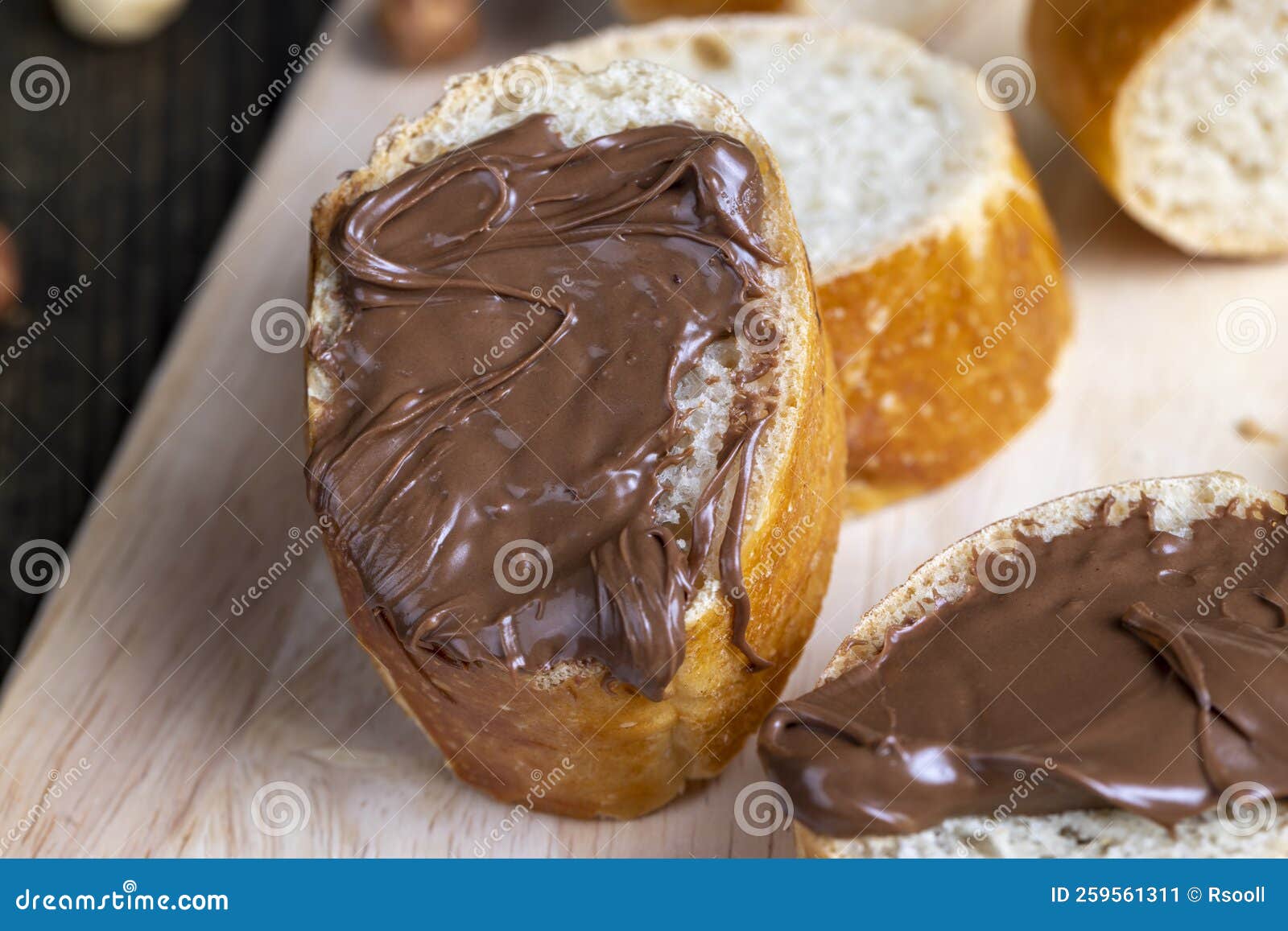 Chocolate Butter Spread on a Baguette, Close Up Stock Image - Image of ... Chocolate Butter Spread on a Baguette, Close Up Stock Image - Image of ...