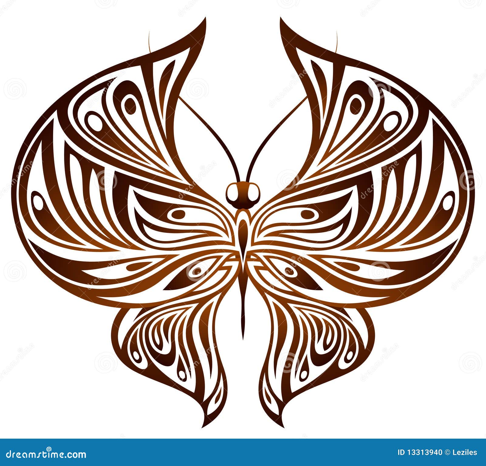 Chocolate butterfly stock vector. Illustration of silhouette - 13313940