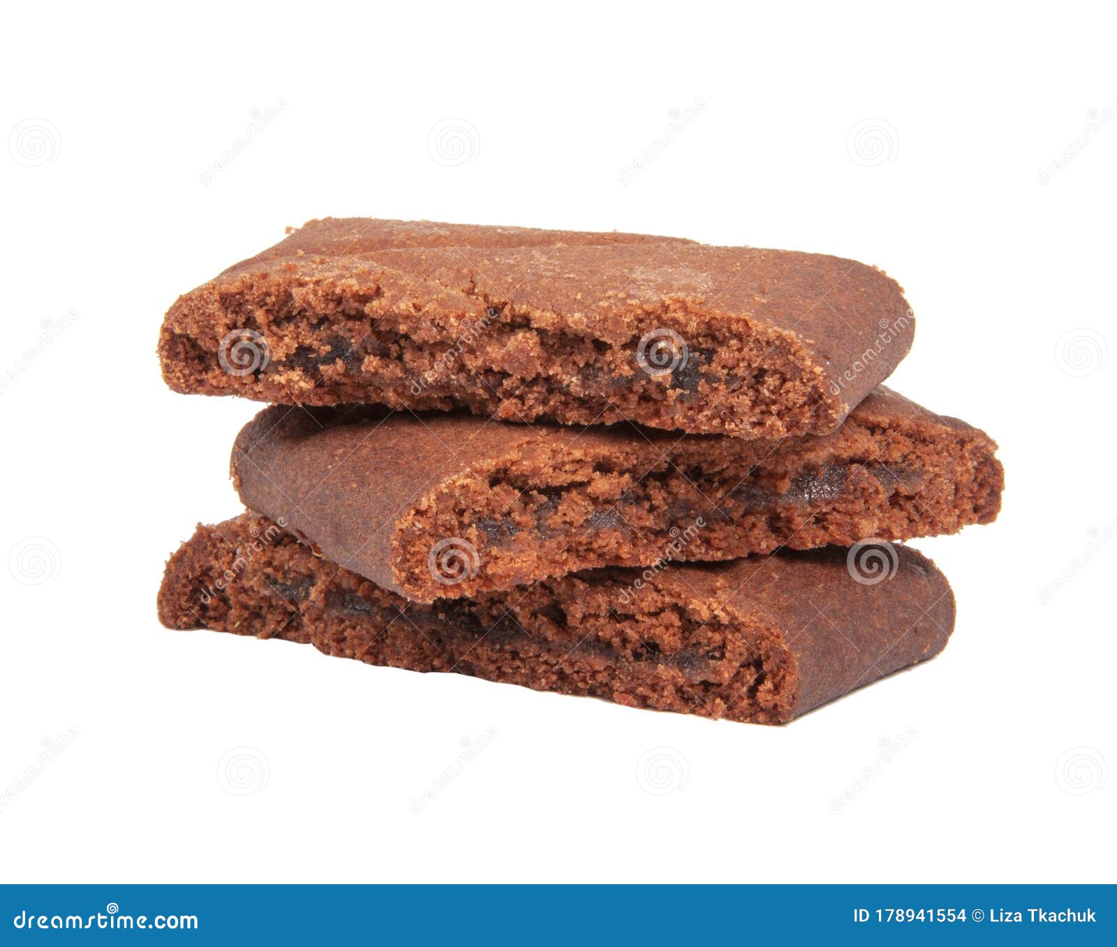 Chocolate Cacao Cookies Isolated on the White Stock Photo - Image of ...