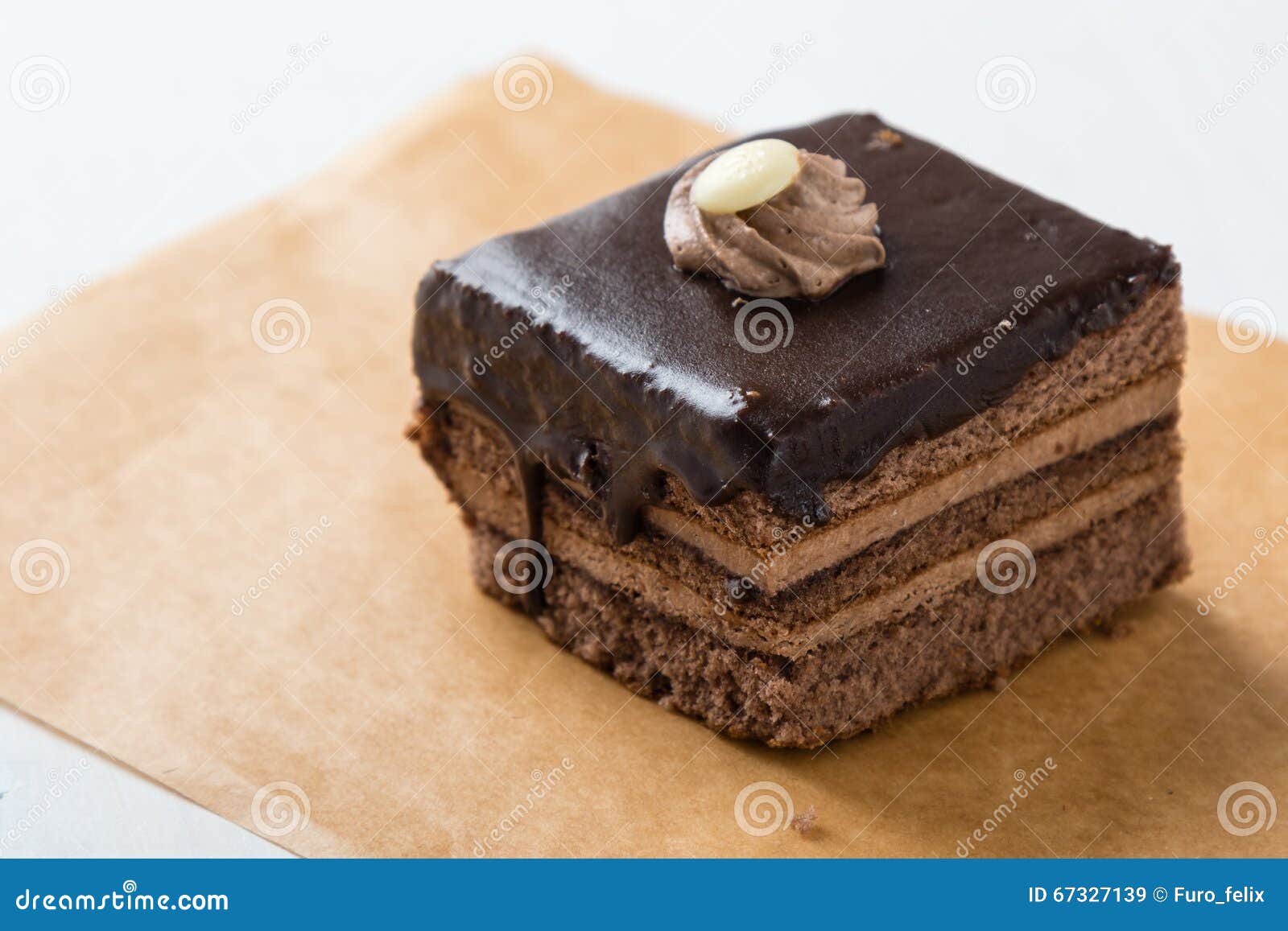 Chocolate Cake on Baking Paper Stock Image - Image of brownie, party ...