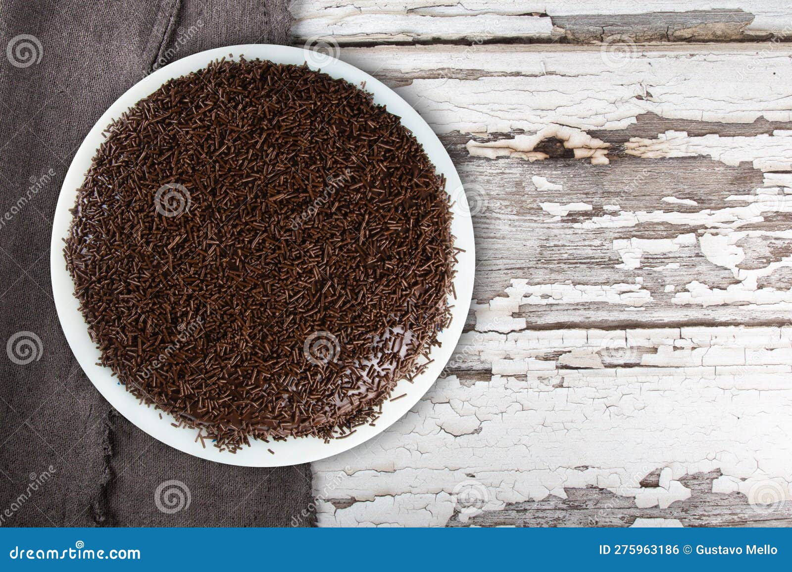 Chocolate Cake and Brigadeiro Frosting. Top View Stock Photo - Image of ...