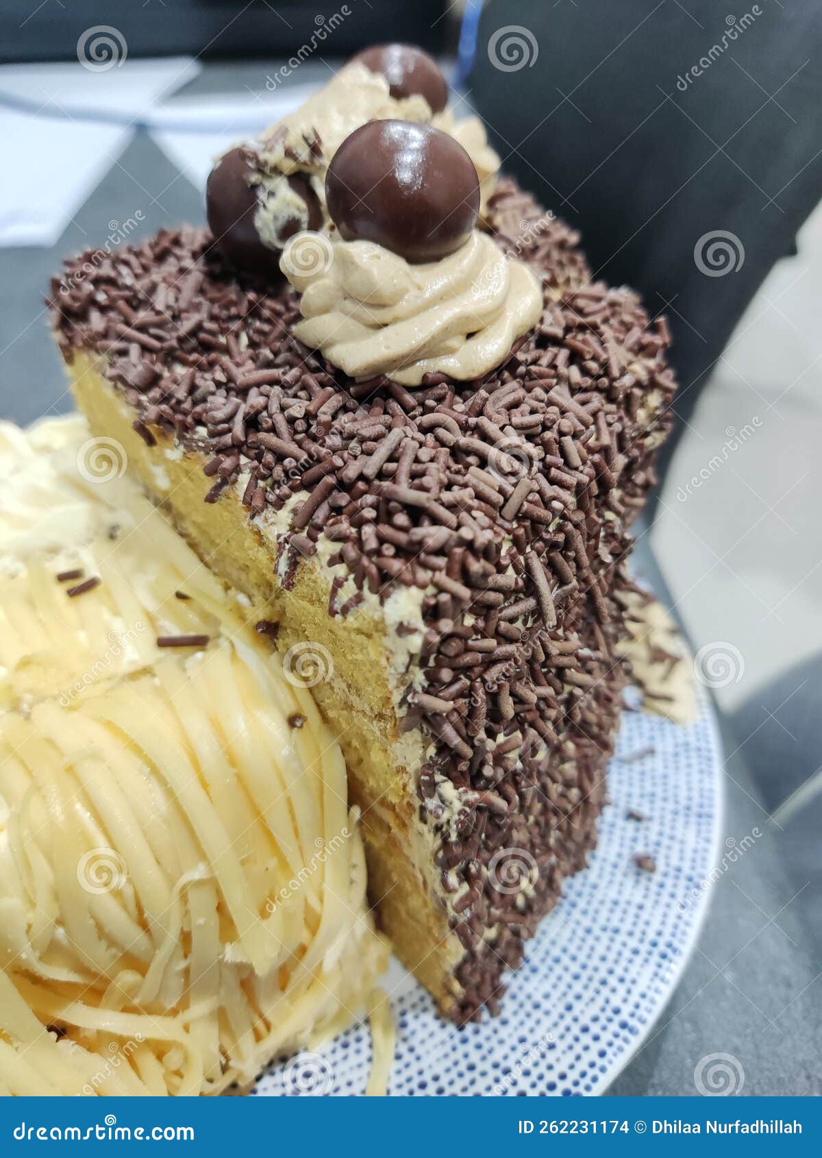 Chocolate Cake with the Choco Ball Stock Photo - Image of icing ...