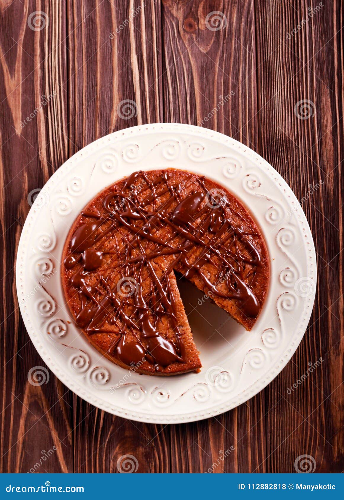 Chocolate Cake with Chocolate Drizzle Stock Photo - Image of sticky ...