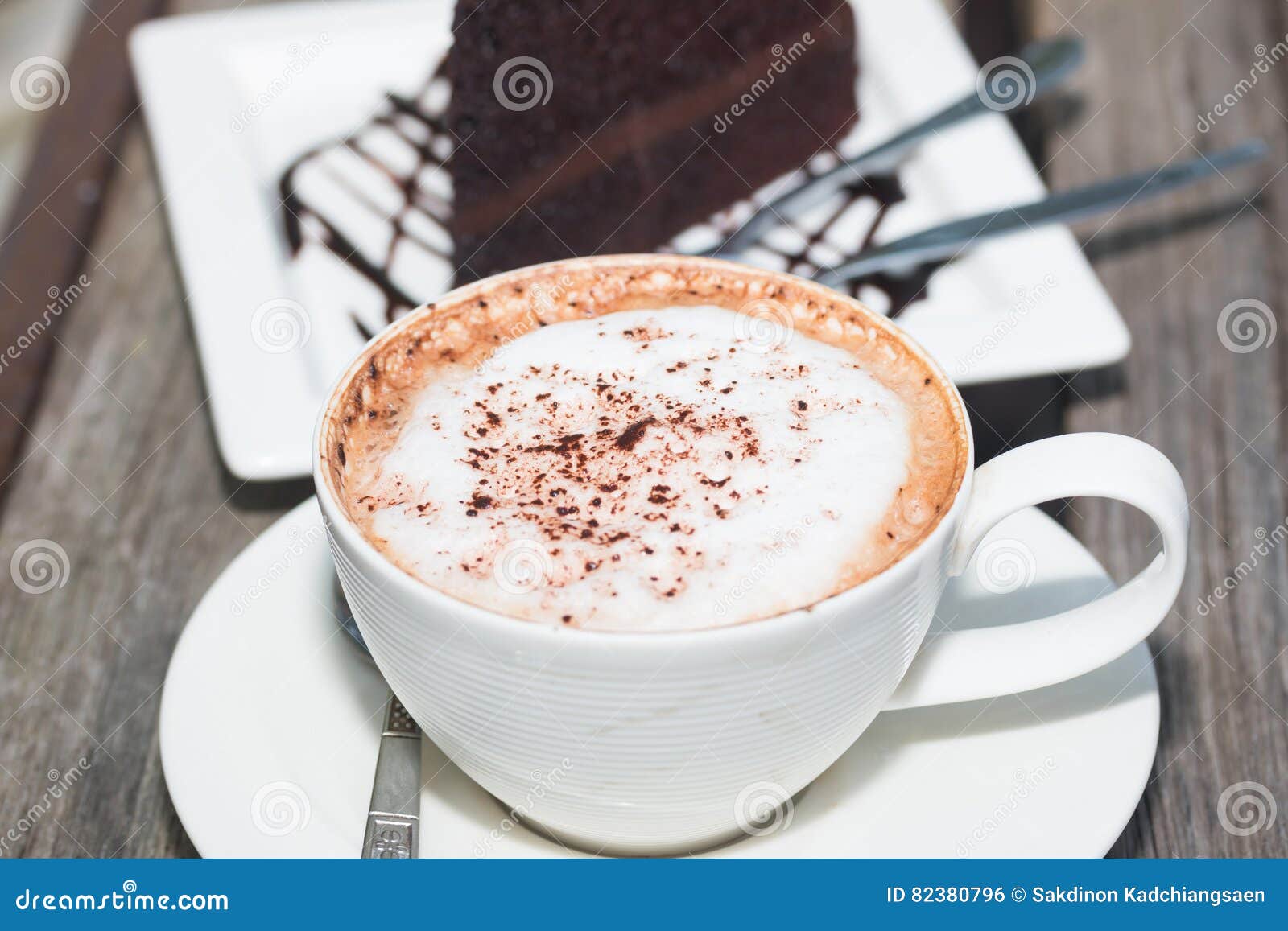 Chocolate cake with coffe stock photo. Image of cooking - 82380796
