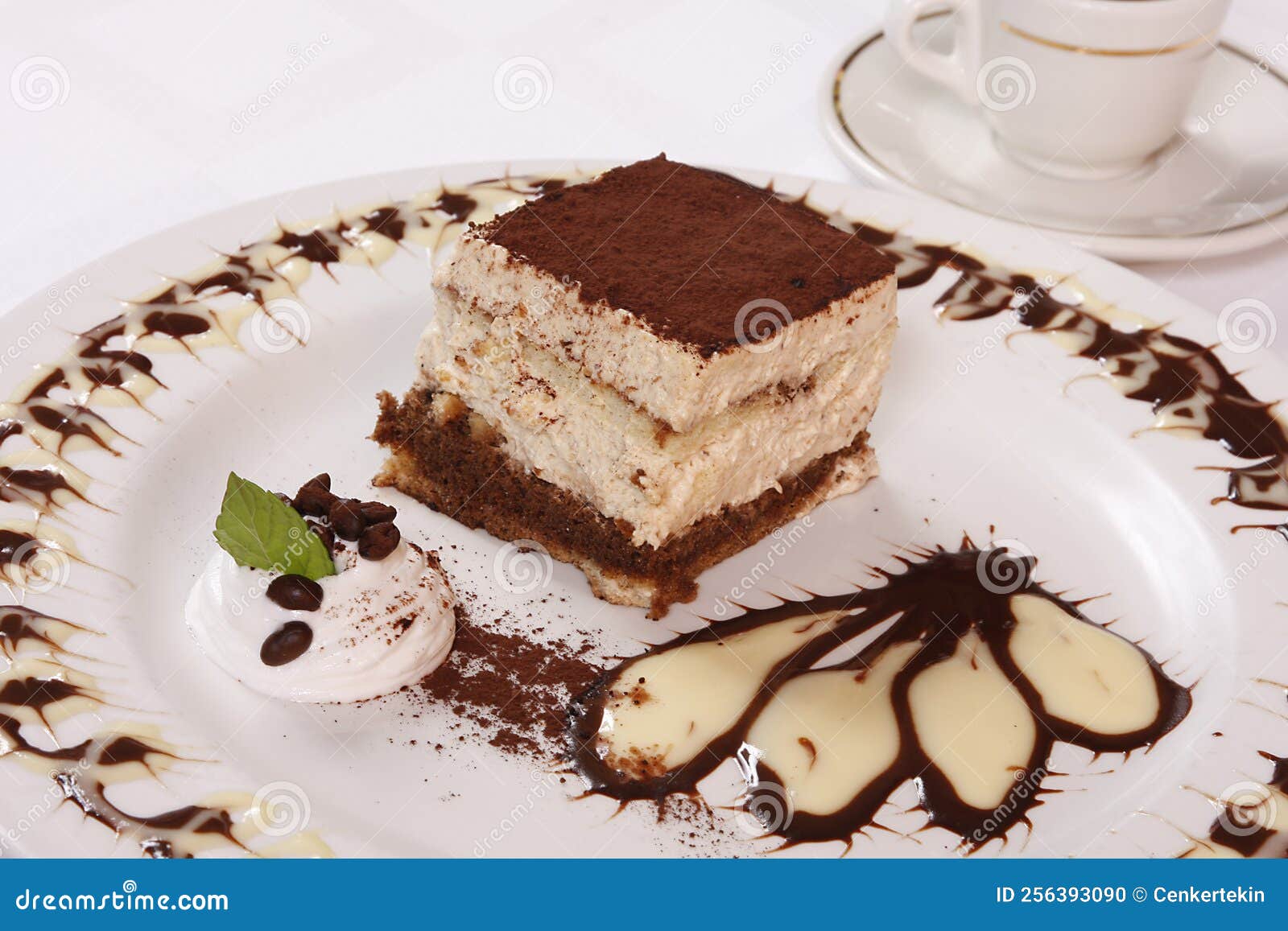 Chocolate Cake with Custard Stock Photo - Image of close, destinations ...