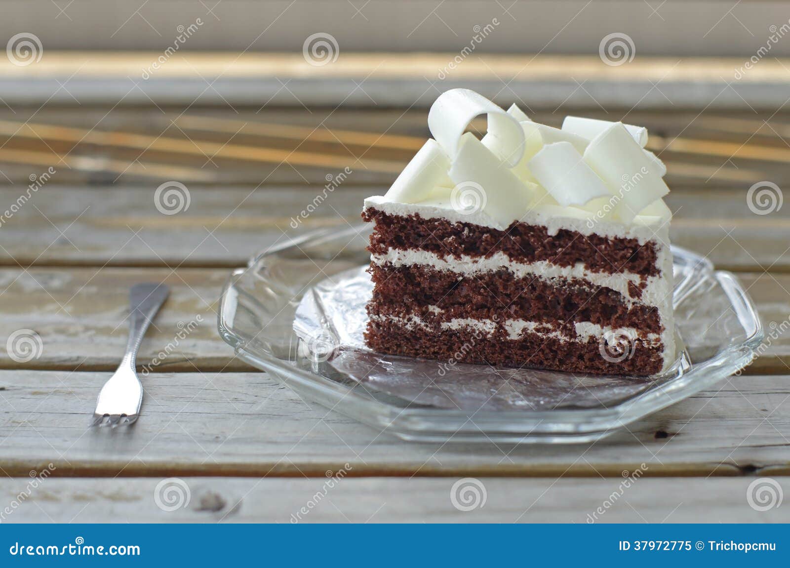 Chocolate cake on the dish stock image. Image of foods - 37972775