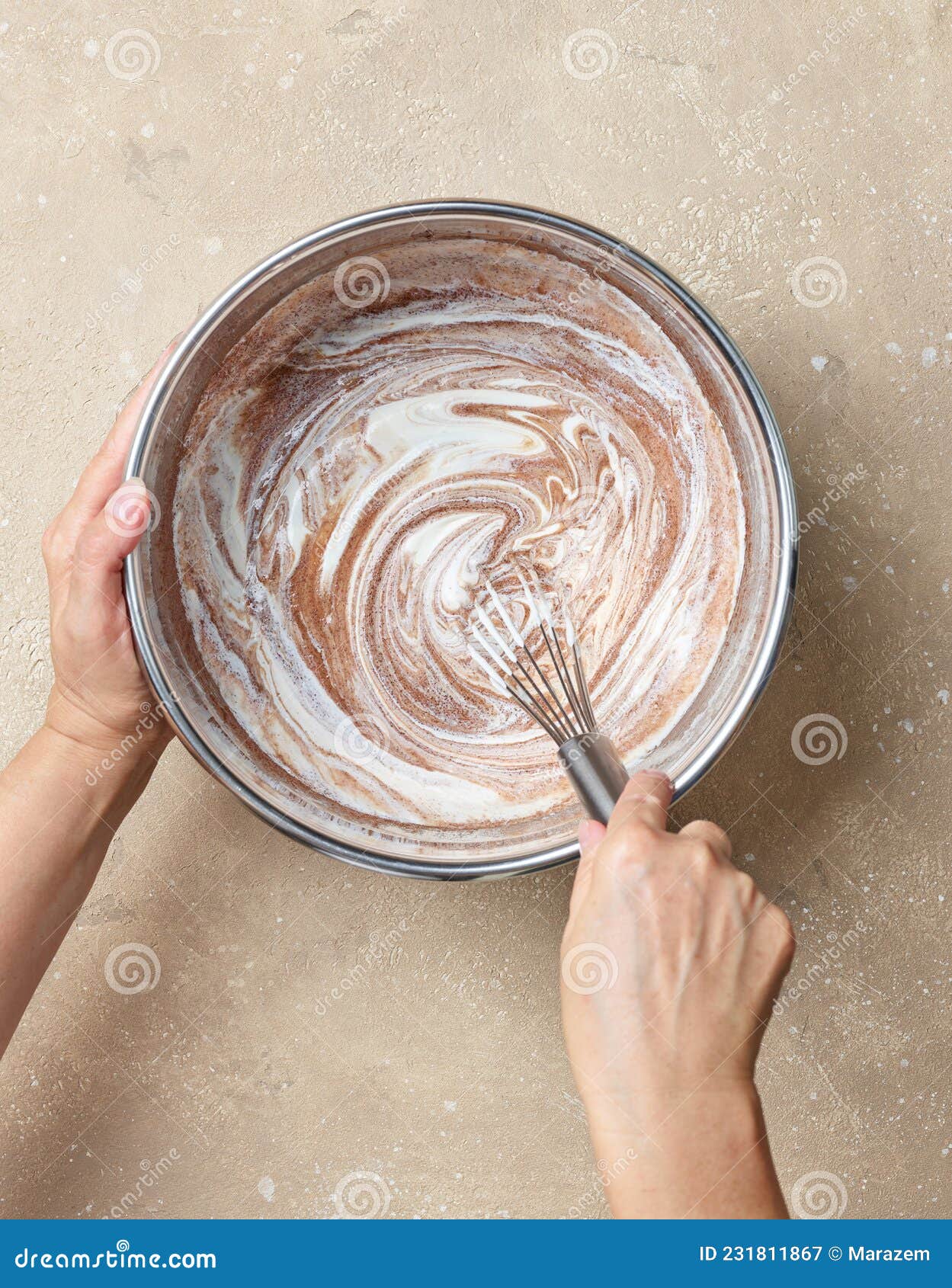 Chocolate Cake Dough Making Process Stock Image | CartoonDealer.com ...