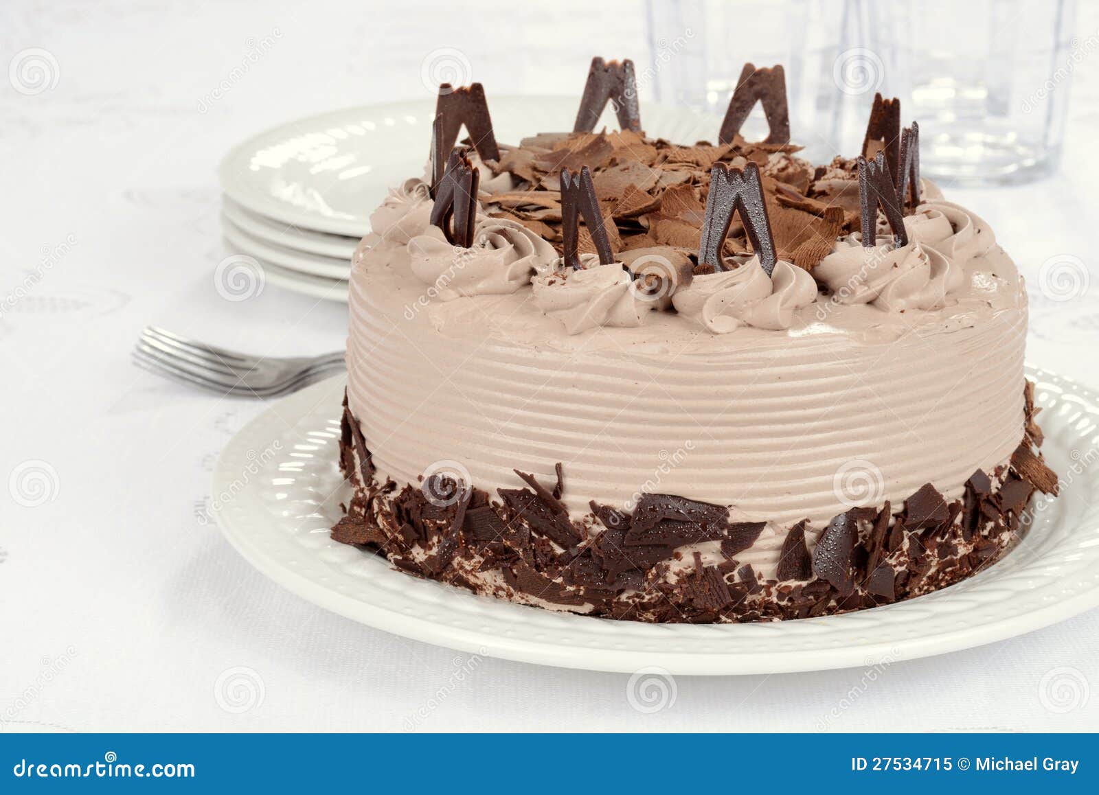 Chocolate cake with flakes stock image. Image of mousse - 27534715