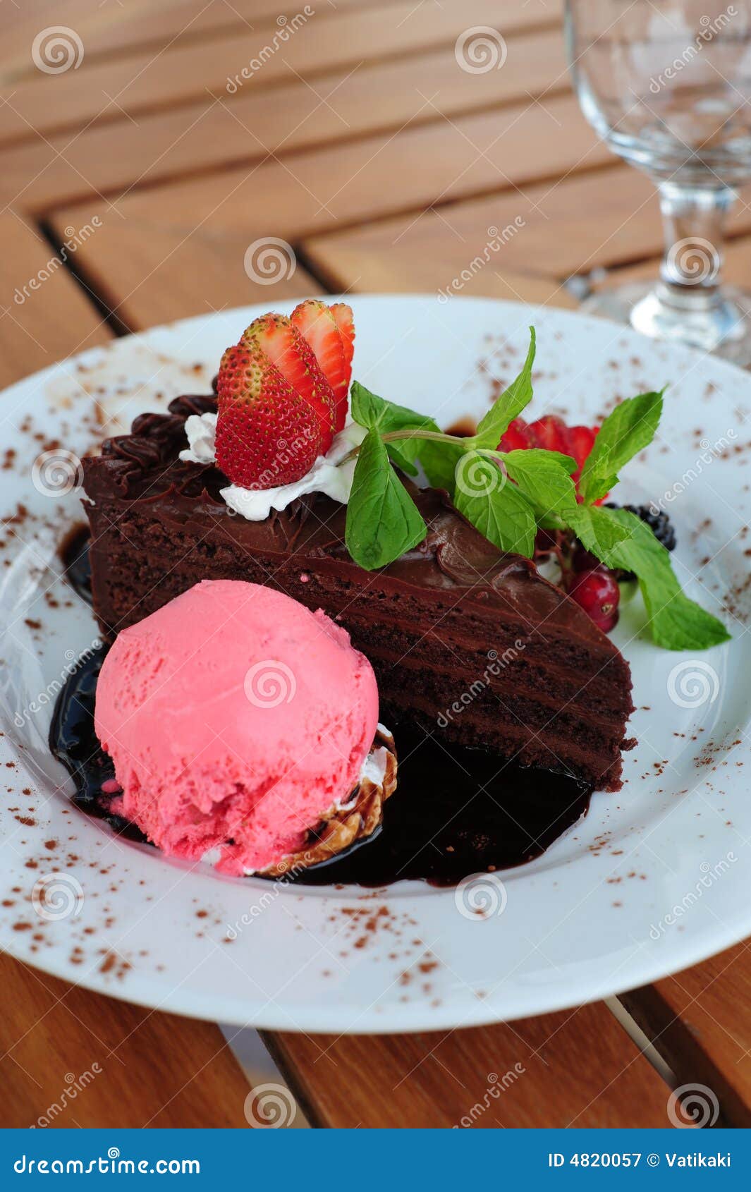 Chocolate Cake with Garnish Stock Image - Image of delicious, raspberry ...