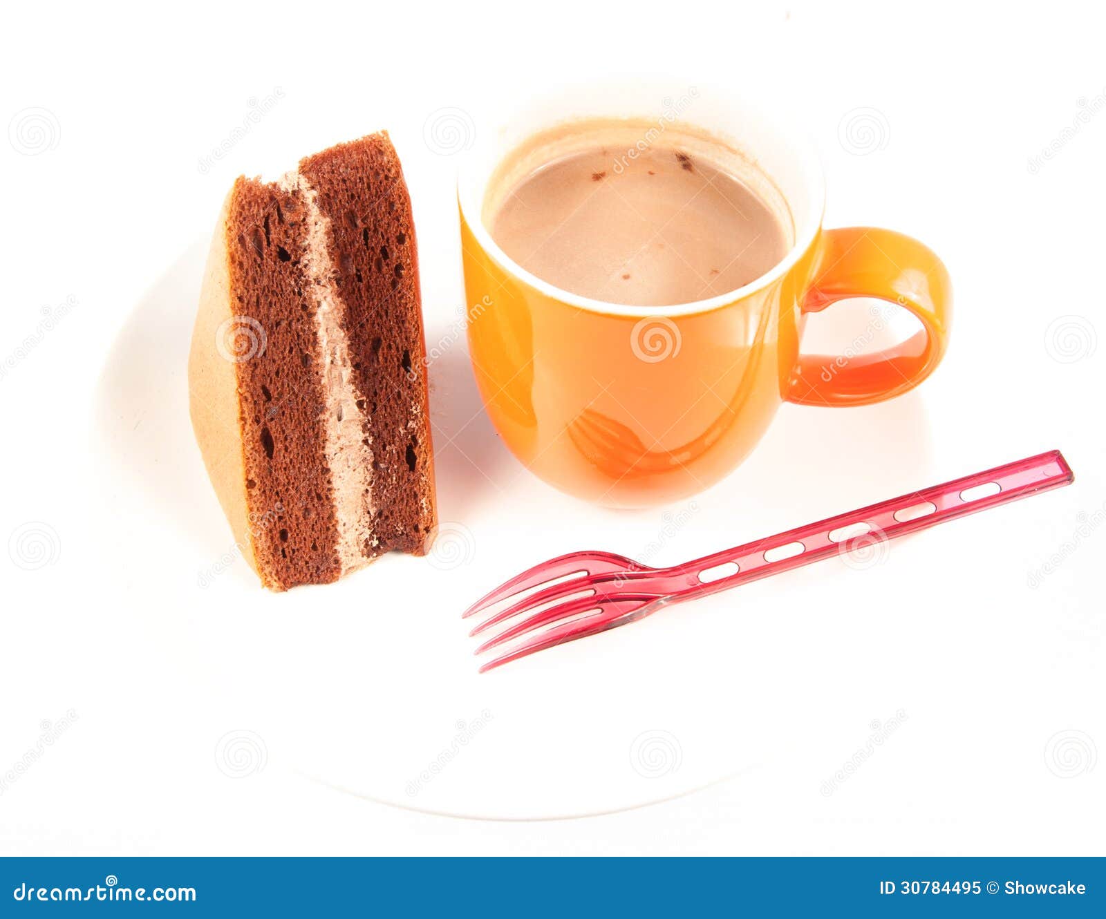 Chocolate Cake Great for during Coffee Break Isolated on White Stock ...