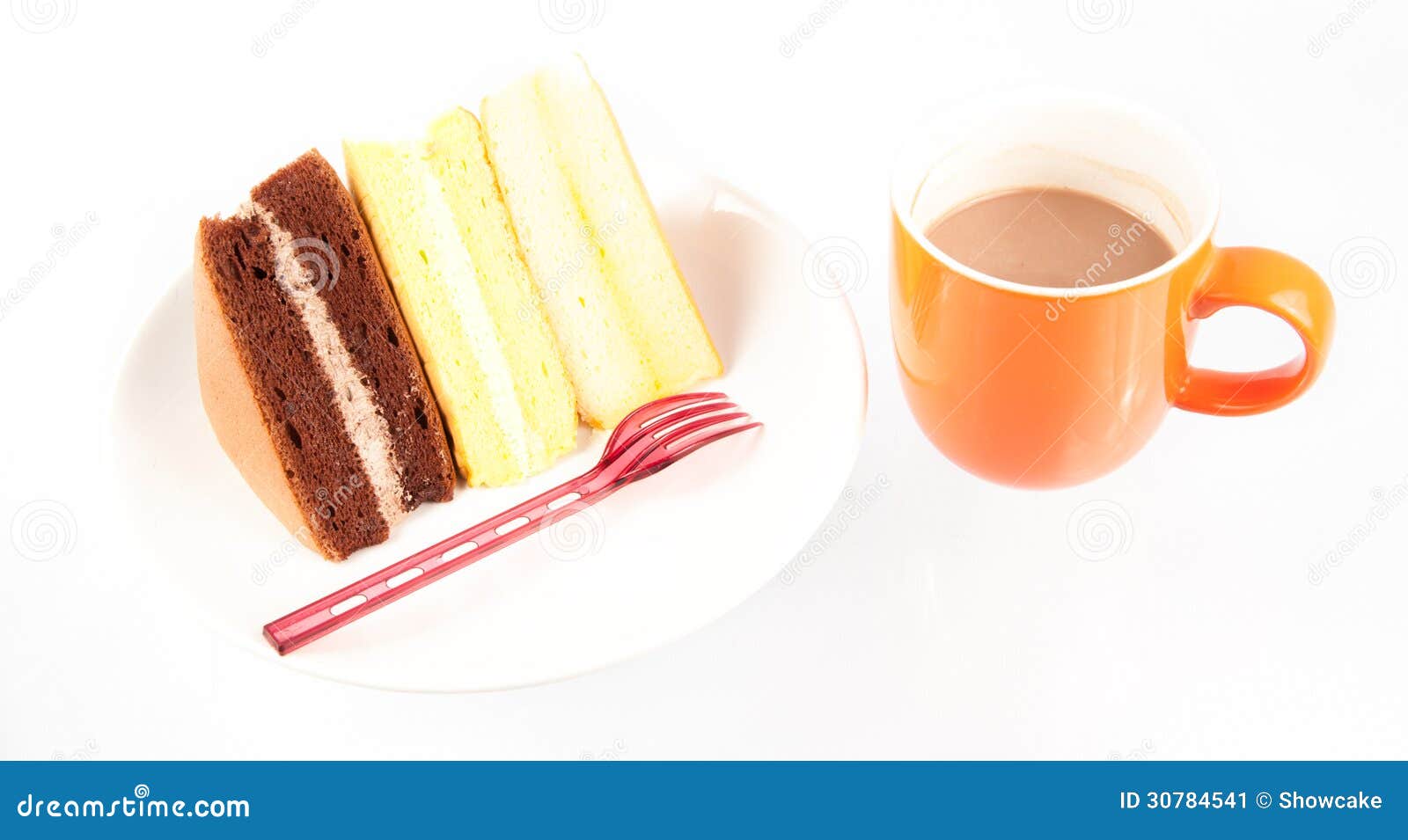 Chocolate Cake Great for during Coffee Break Isolated on White Stock ...