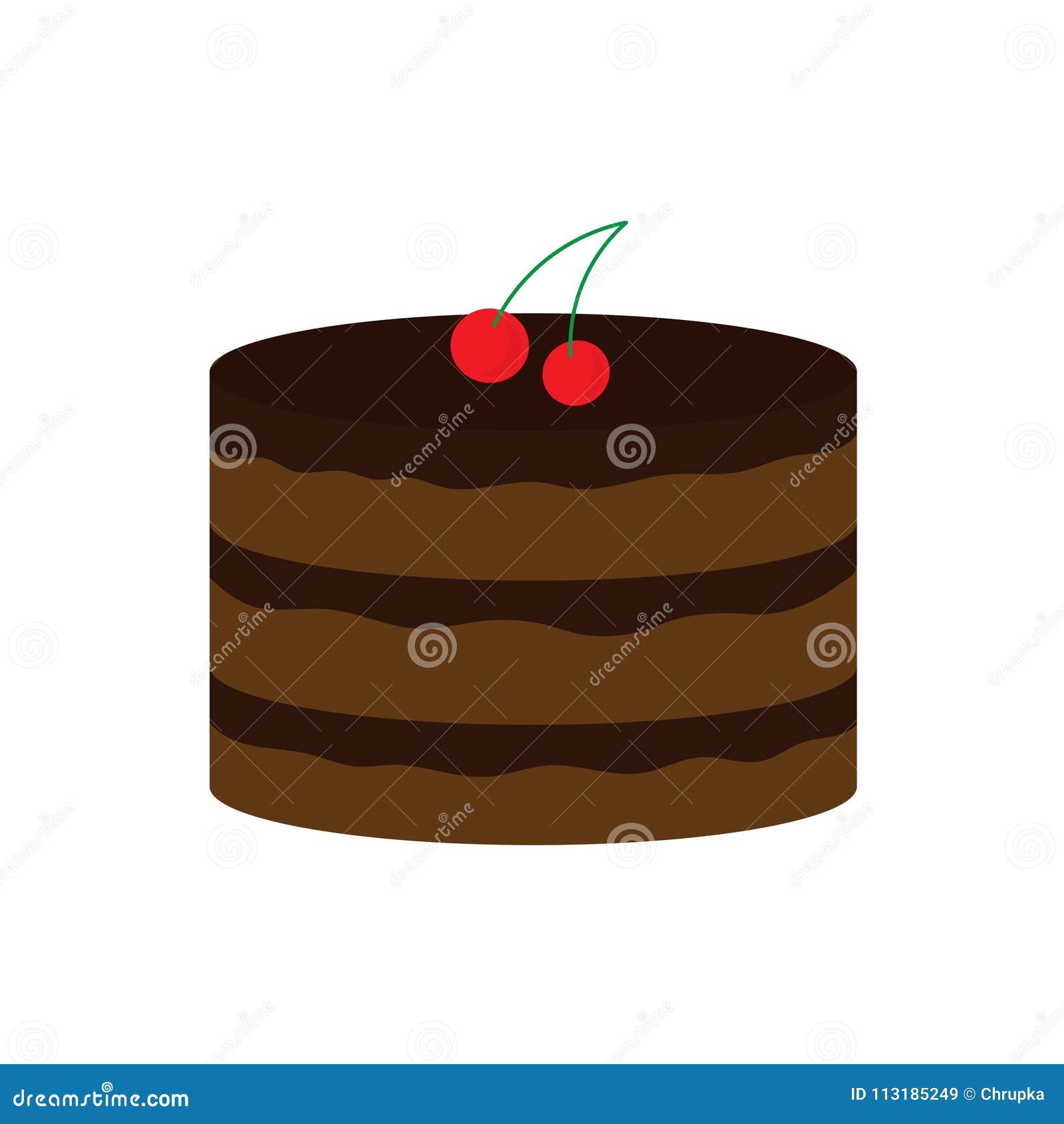 Chocolate cake icon stock vector. Illustration of atasty - 113185249