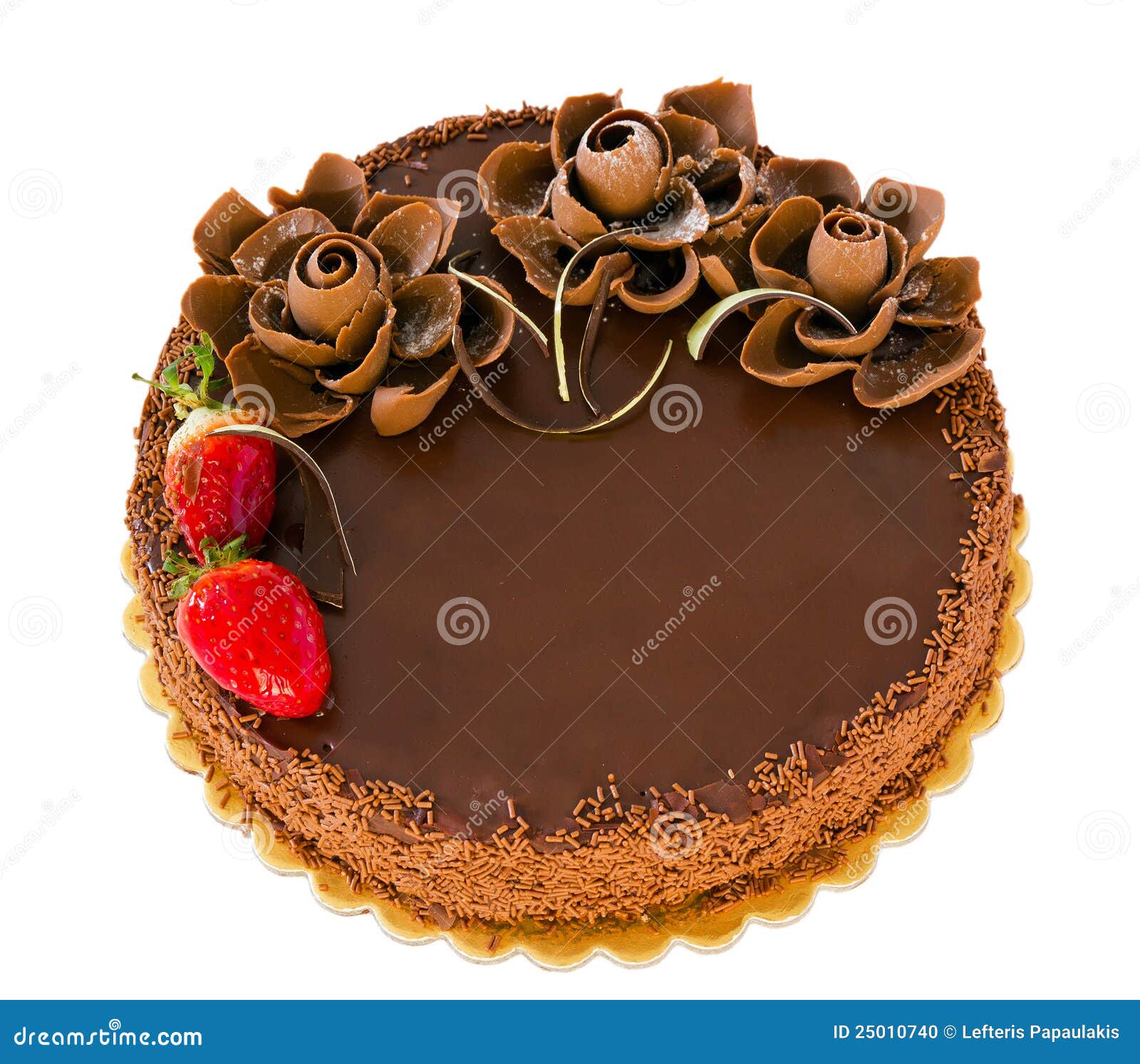 Chocolate cake isolated stock photo. Image of frosting - 25010740