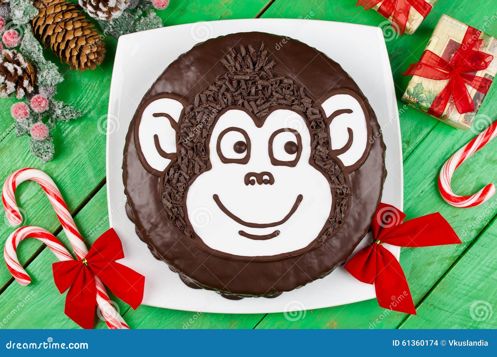 Chocolate cake Monkey stock photo. Image of gift, kids - 61360174