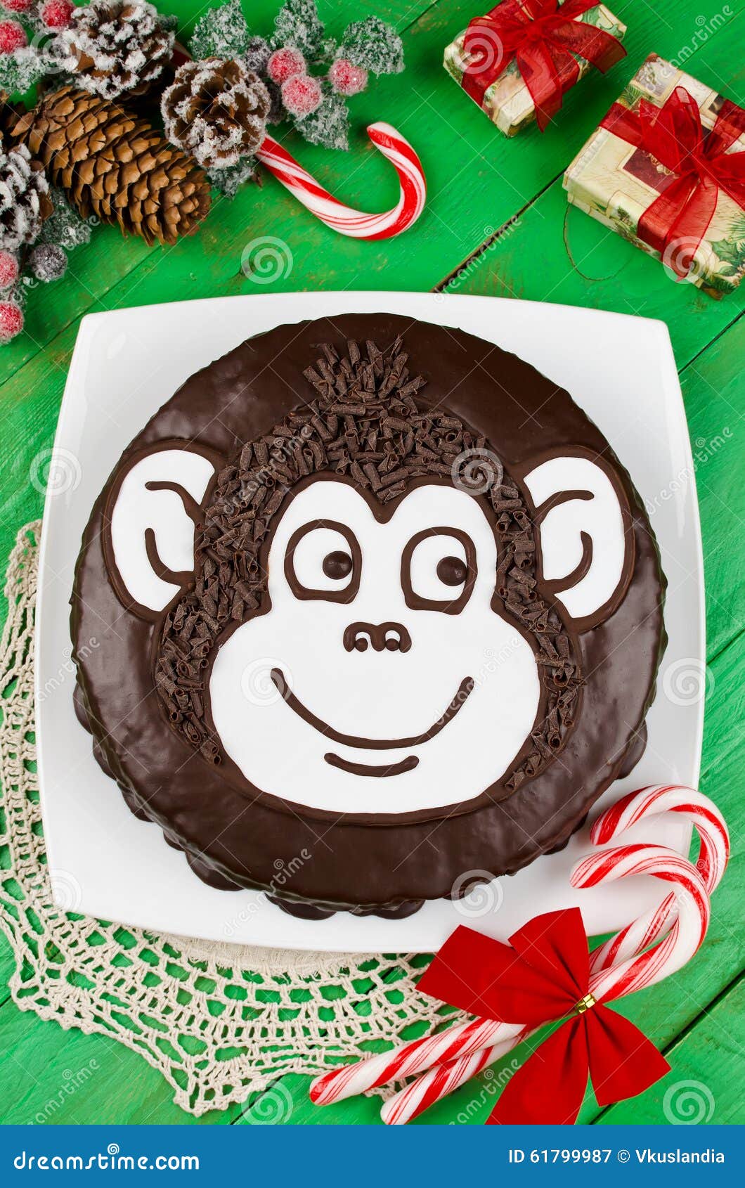 Chocolate cake Monkey stock image. Image of child, funny - 61799987