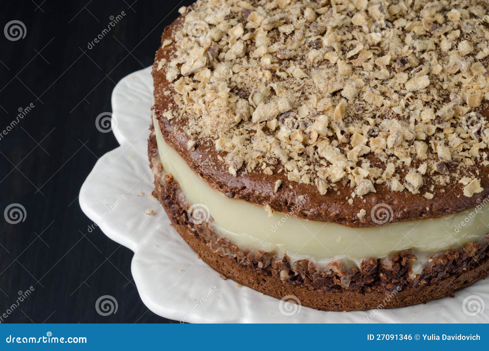 Chocolate Cake with Pear Puree Closeup Stock Photo - Image of homemade ...