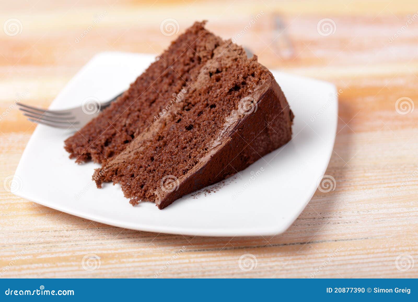 Chocolate Cake on a Plate stock photo. Image of focus - 20877390
