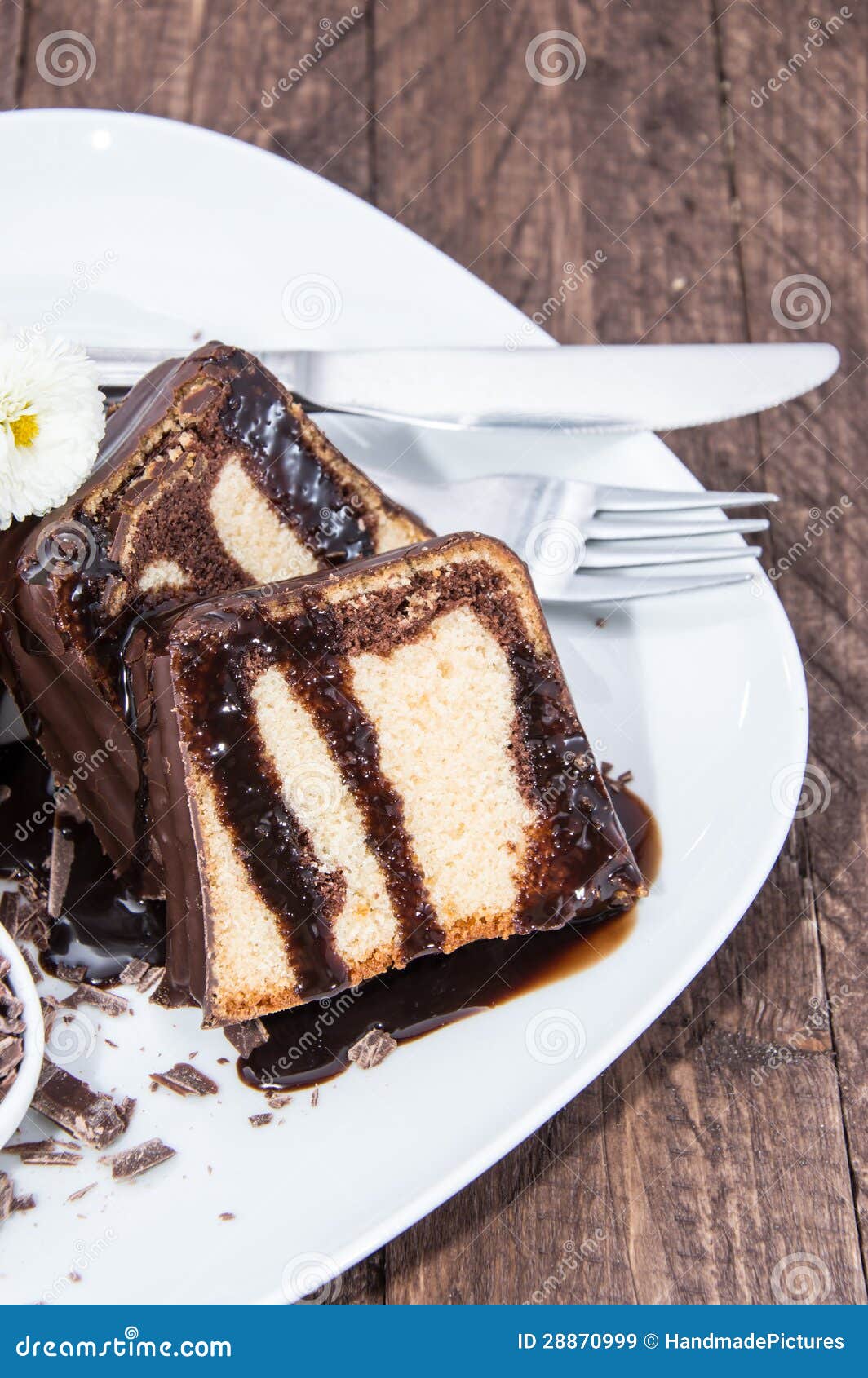 Chocolate Cake on a plate stock image. Image of wood - 28870999