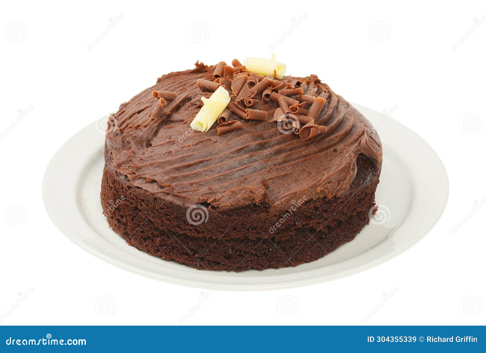 Chocolate cake on a plate stock image. Image of sweet - 304355339
