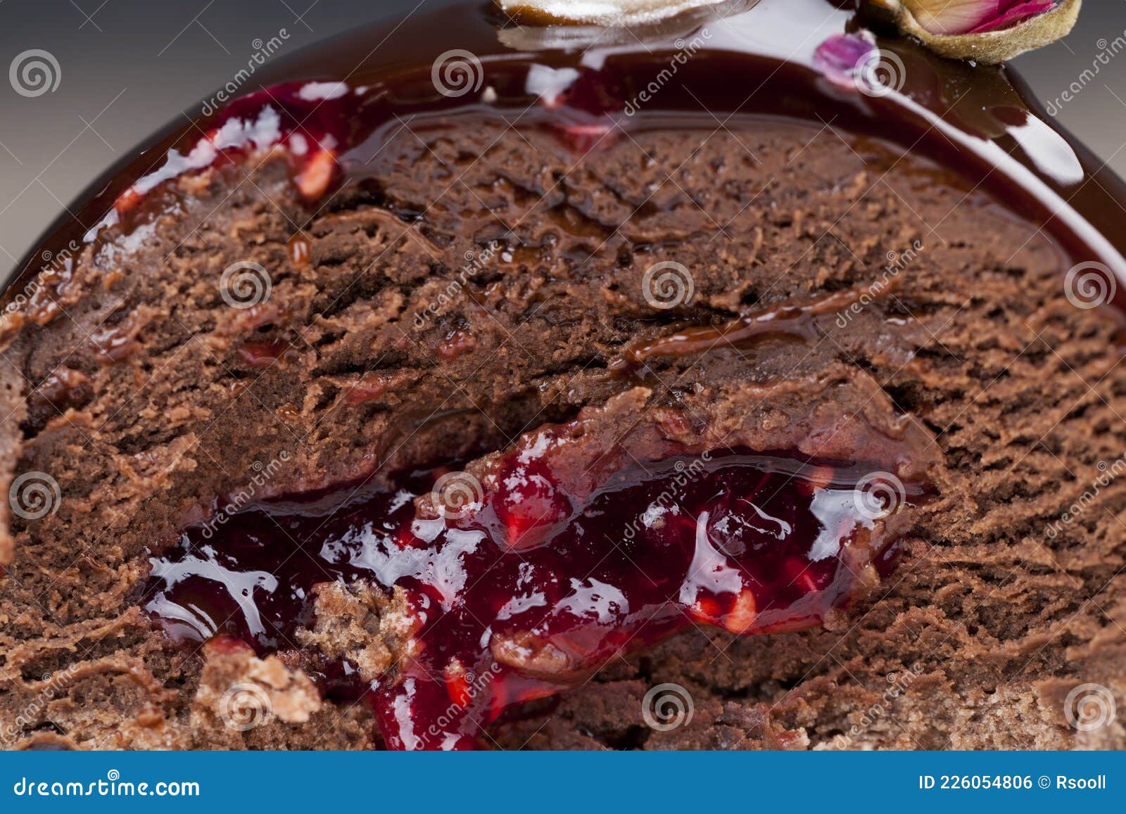 Chocolate Cake with Raspberry Jam Filling Stock Photo - Image of sweet ...