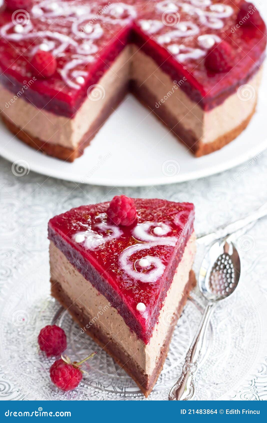 Chocolate Cake with Raspberry Jelly Stock Photo - Image of baker, cocoa ...