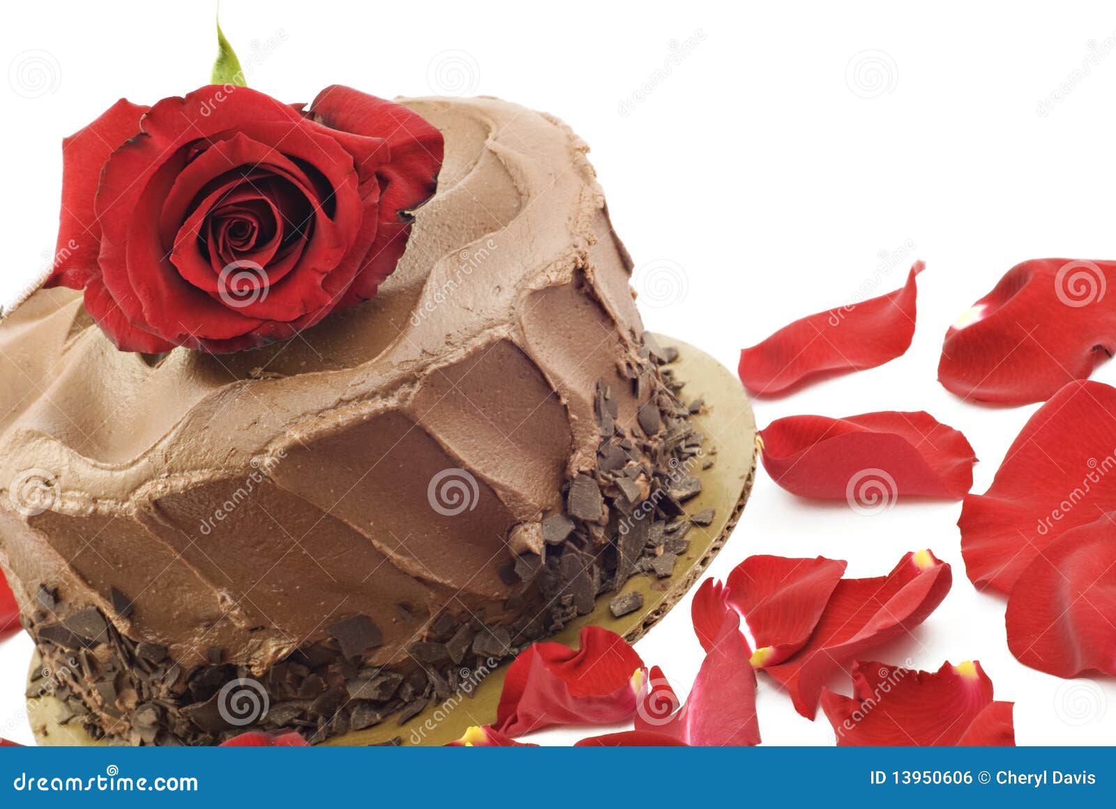Chocolate Cake with Red Rose Stock Photo - Image of baked, copy: 13950606