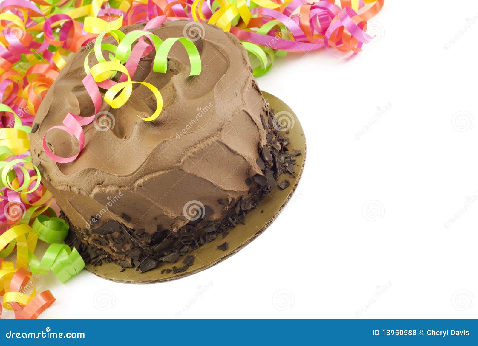 Chocolate Cake With Ribbons Stock Photo - Image of cocoa, celebrate ...