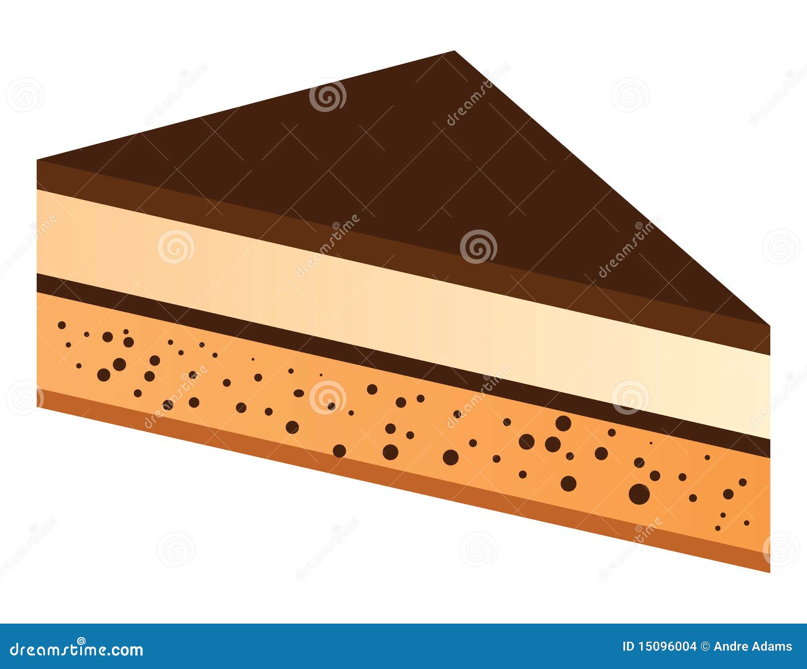Chocolate cake slice stock vector. Illustration of rich - 15096004