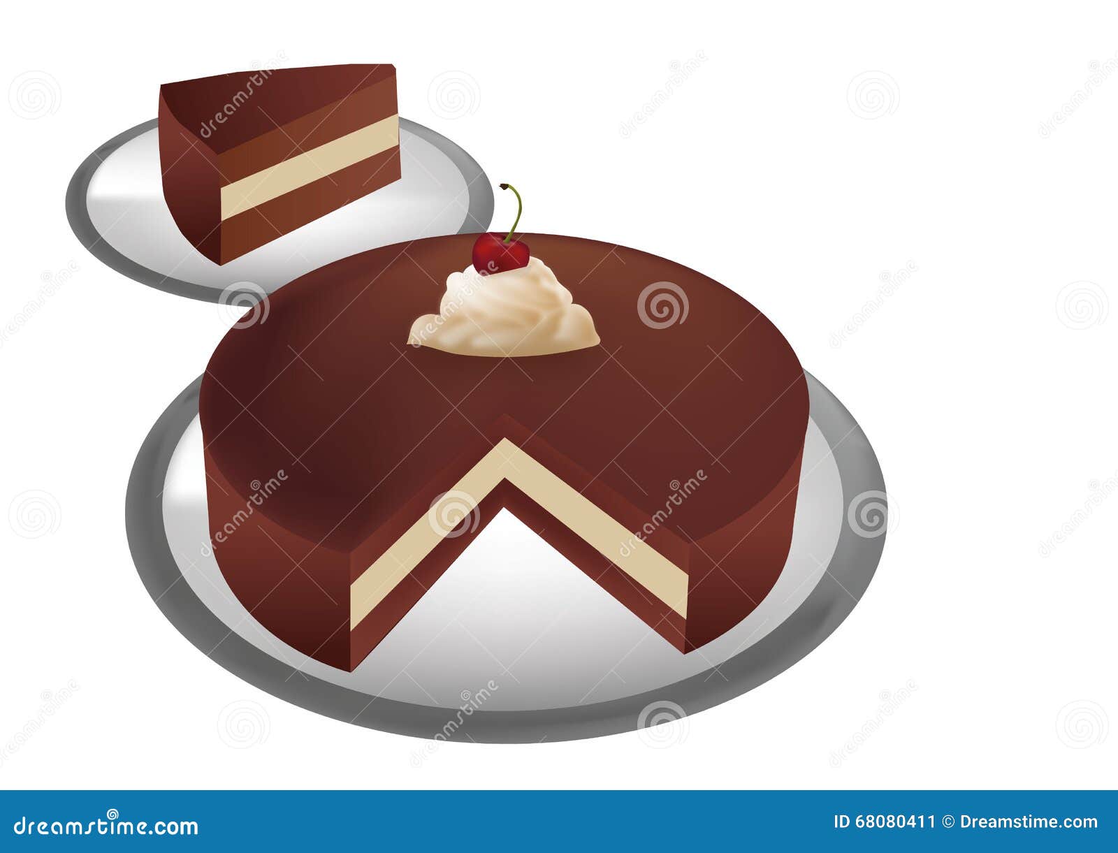 Chocolate cake stock illustration. Illustration of flavor - 68080411