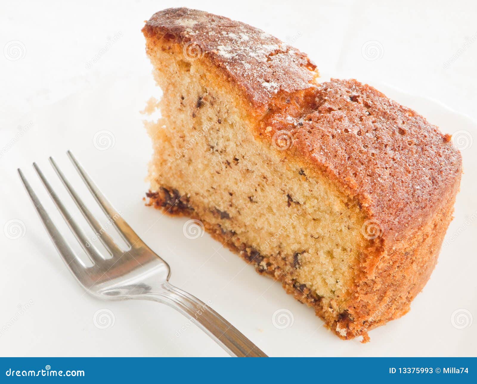 Chocolate Cake Slice at Breakfast. Stock Image - Image of flour, mixed ...