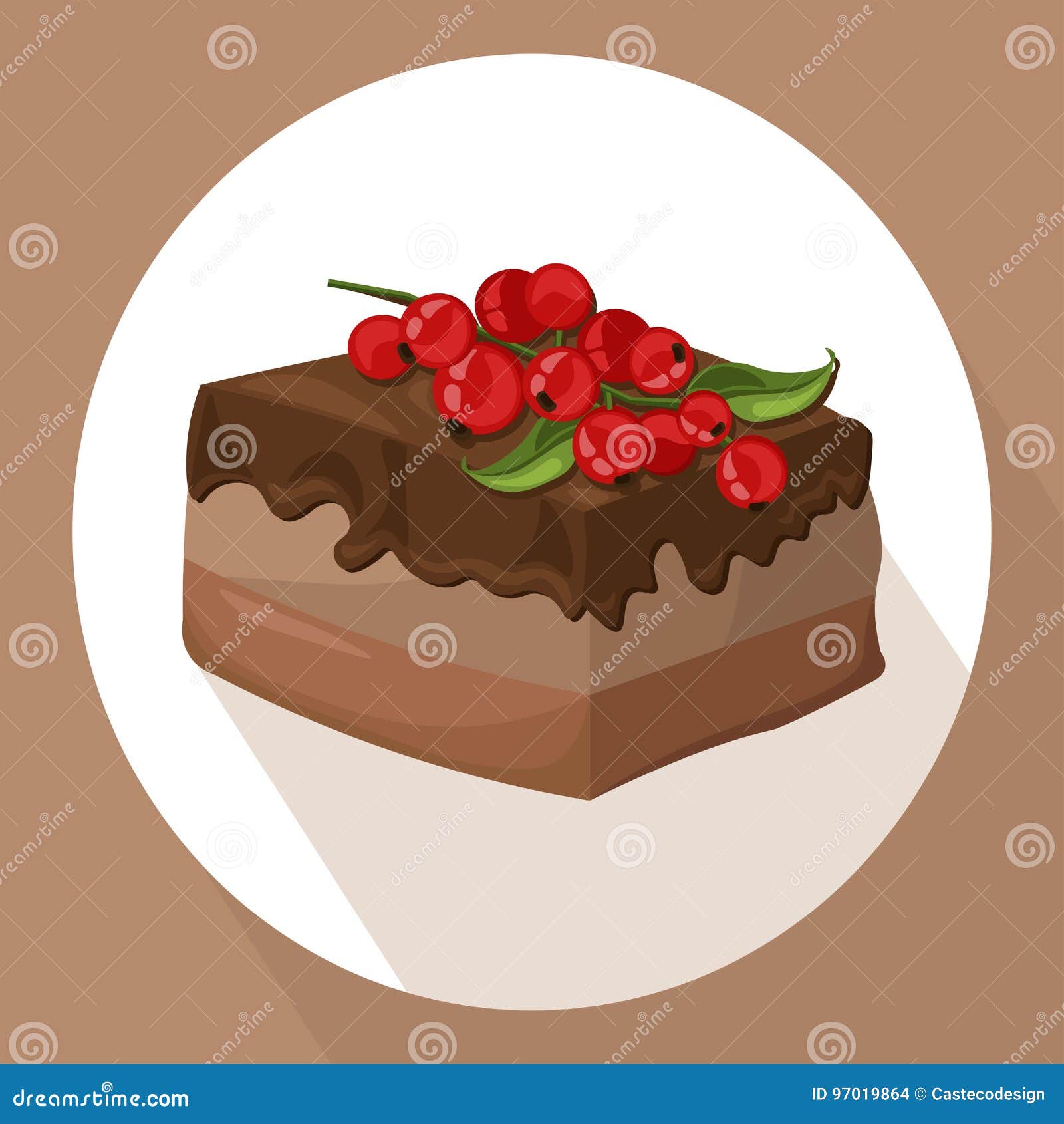 Chocolate Cake slice stock vector. Illustration of candy - 97019864