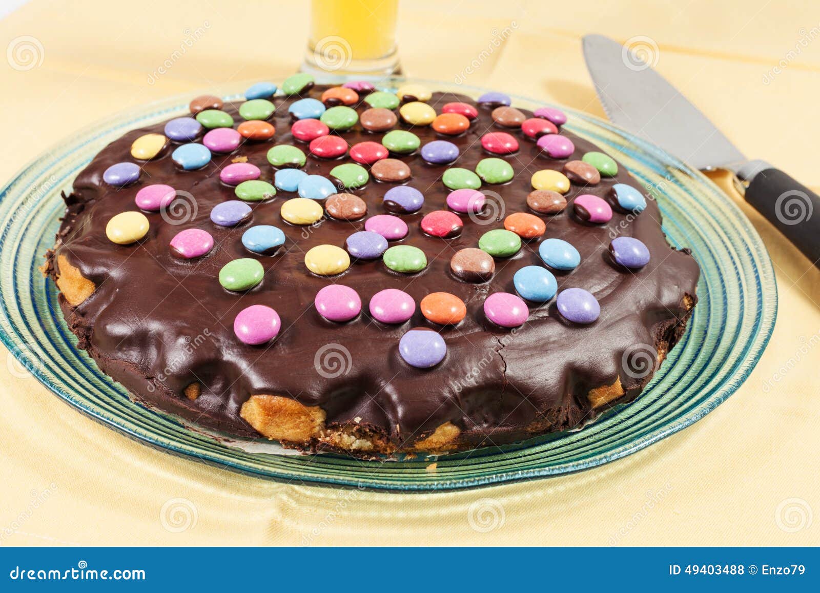 Chocolate Cake with Smarties Stock Photo - Image of candy, decorate ...