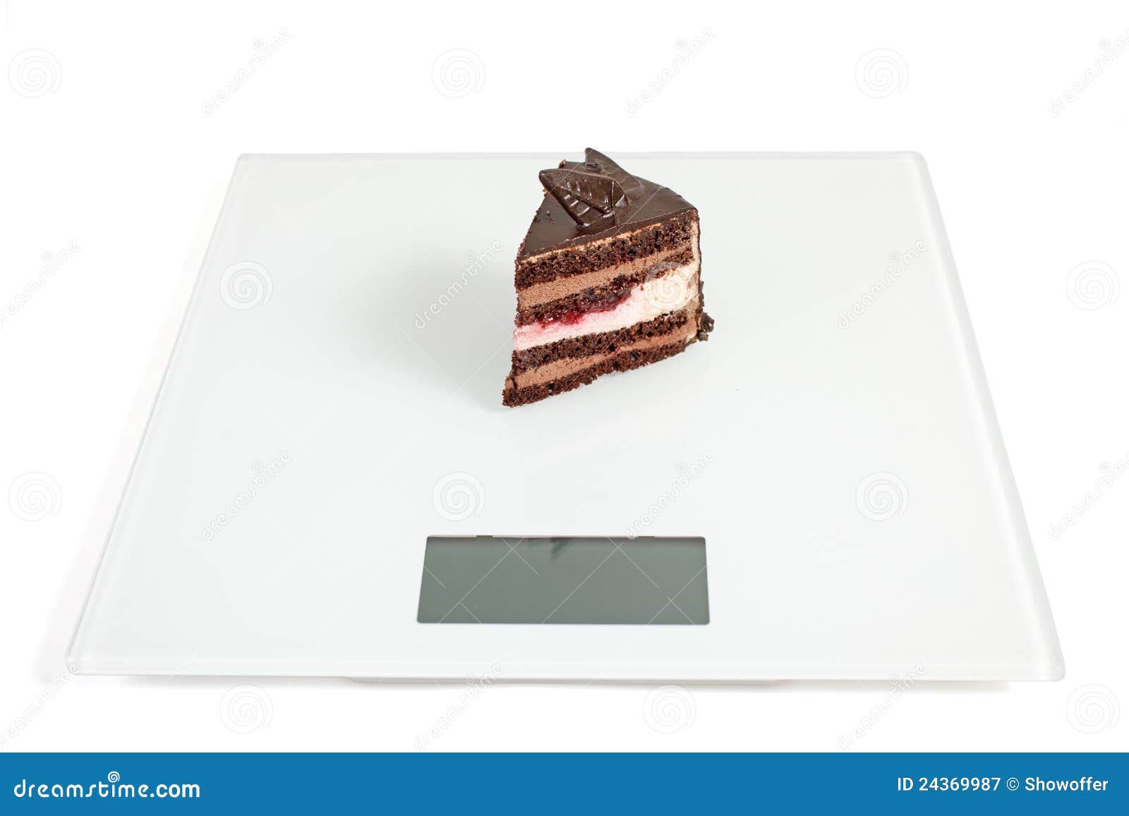 Chocolate Cake Standing on the Scales Stock Image - Image of brown ...