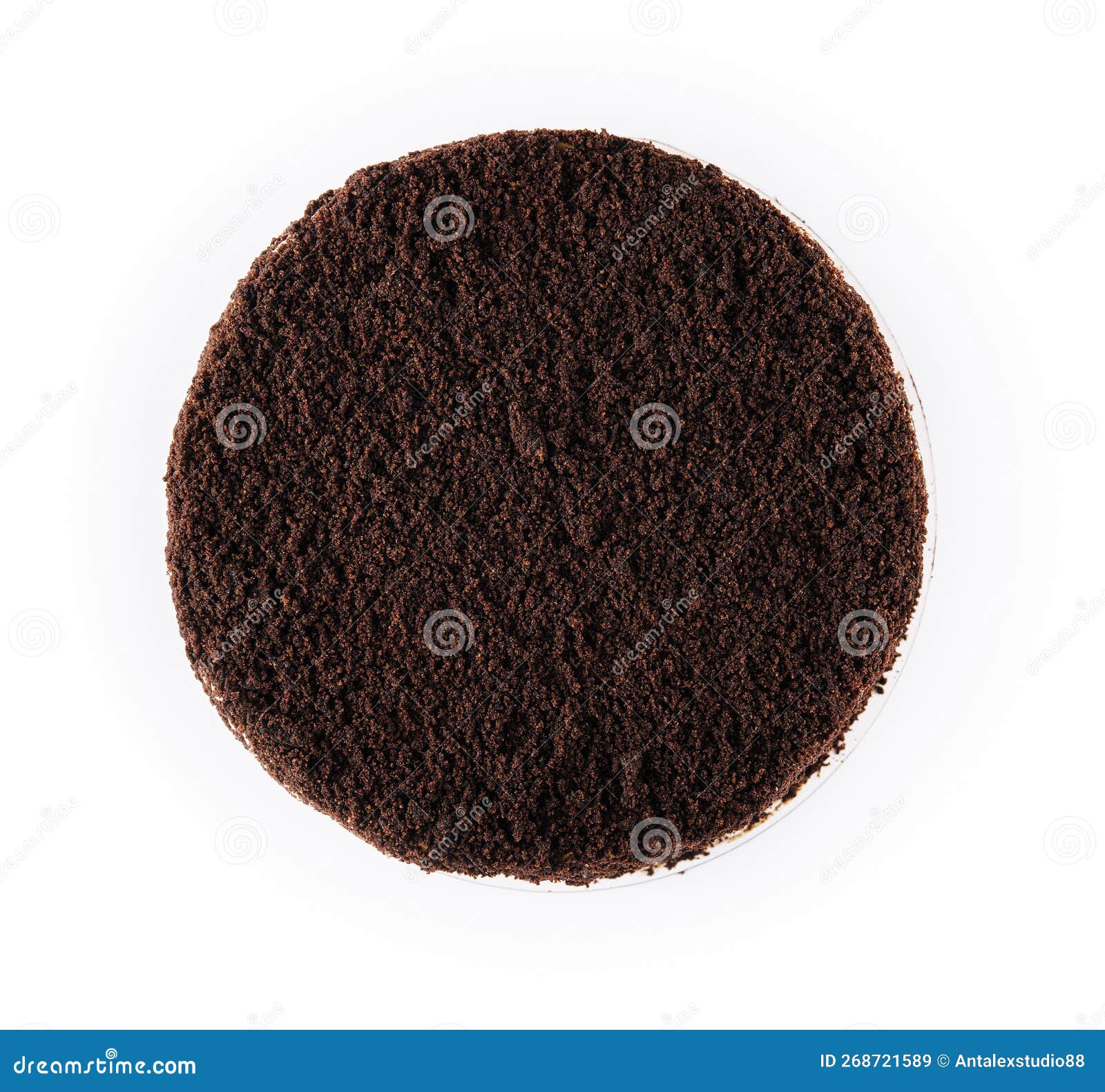 Chocolate cake on top view stock image. Image of view - 268721589