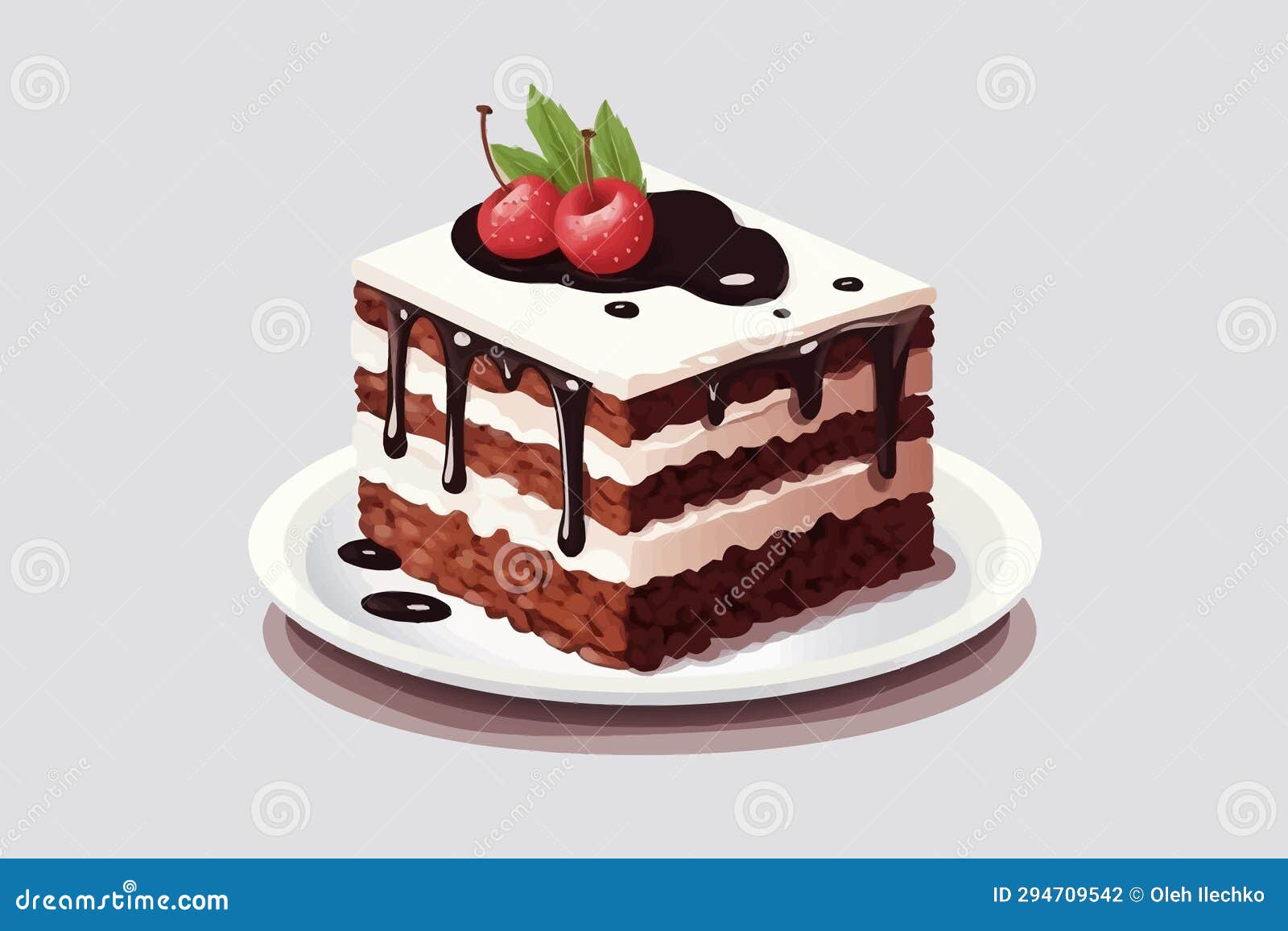 Chocolate Cake Vector Flat Minimalistic Isolated Vector Style ...