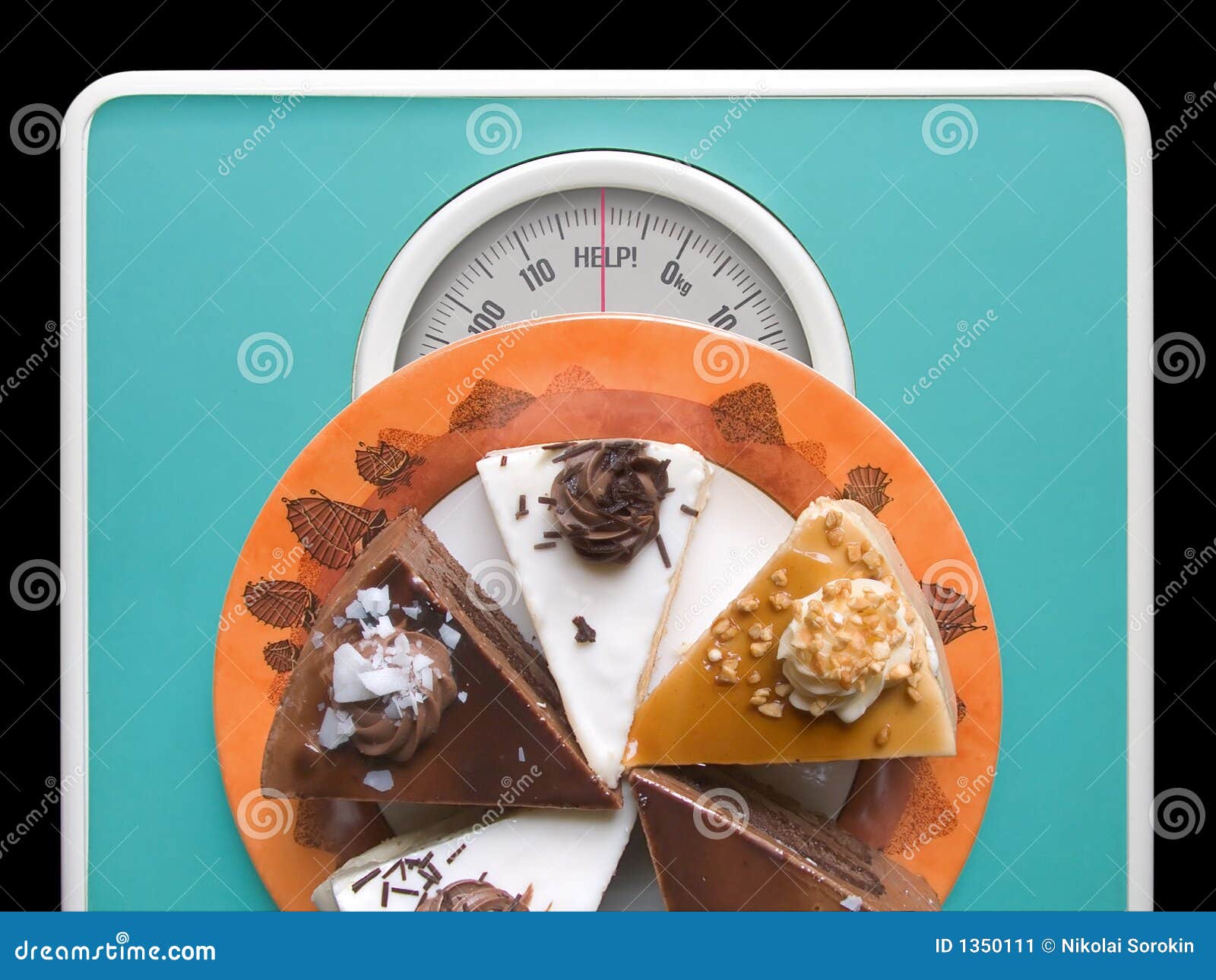 Chocolate Cake on Weigh-scale Stock Image - Image of kilo, diabetic ...