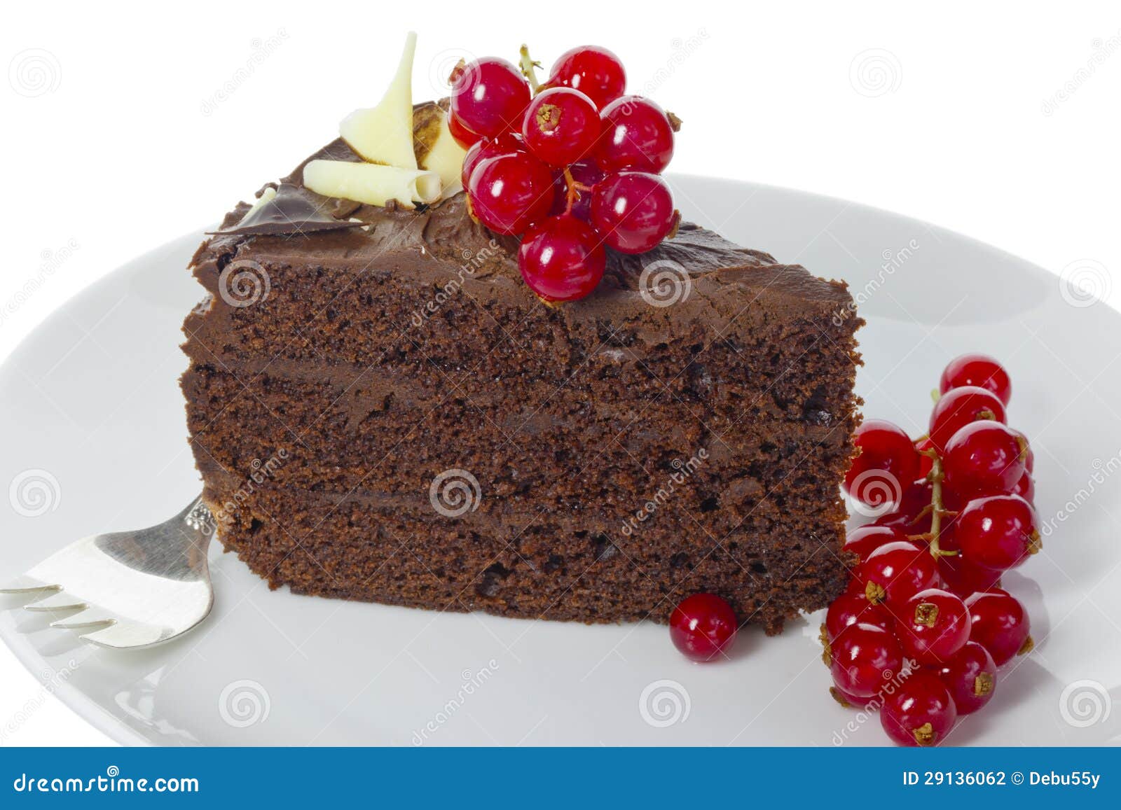 Chocolate Cake on a White Plate. Stock Photo - Image of bakery ...