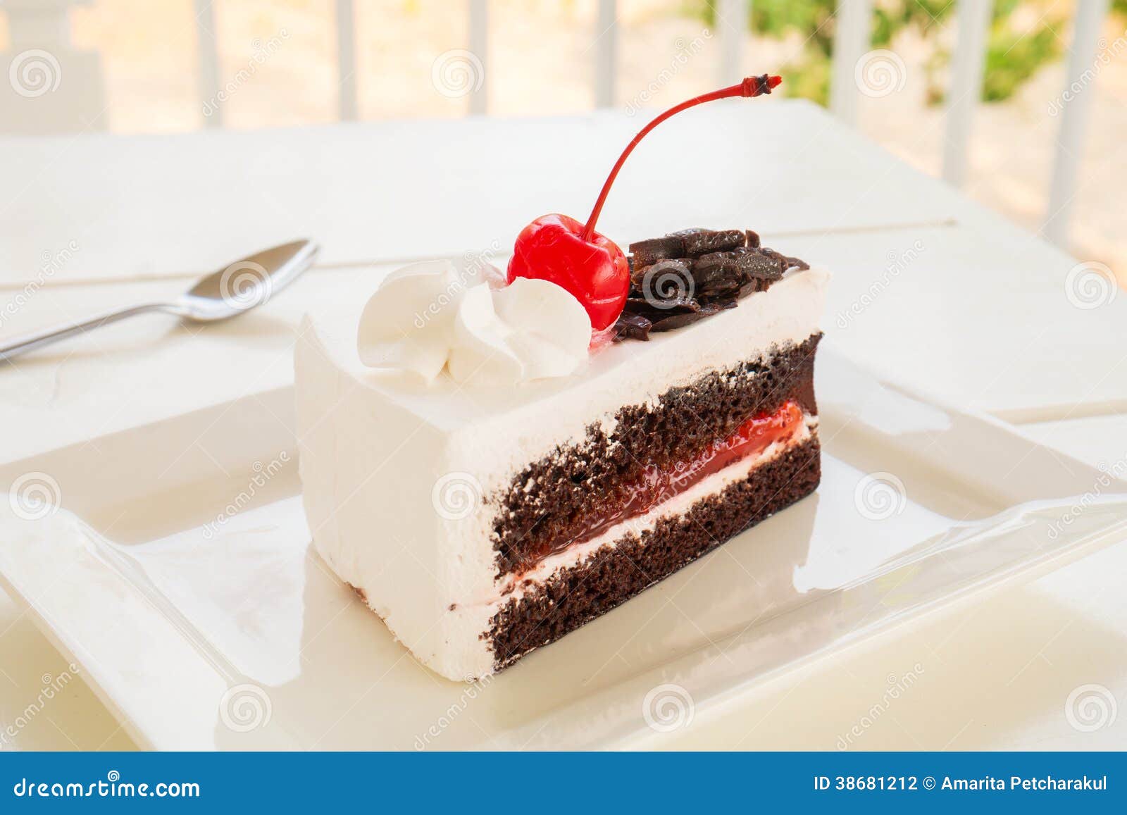 Chocolate Cake on White Plate Stock Photo - Image of food, pastry: 38681212