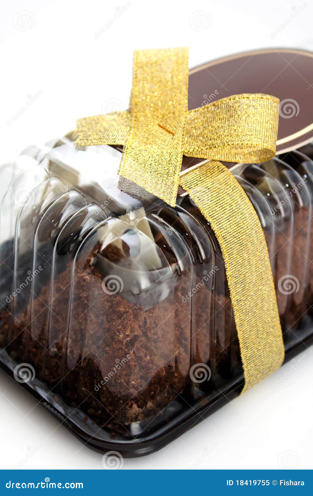 Chocolate Cake Wrapped in Gift Stock Image - Image of decor, isolated ...