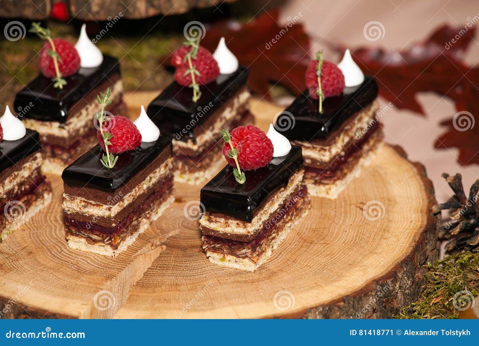 Chocolate Cakes Close Up View Stock Image - Image of cake, raspberry ...
