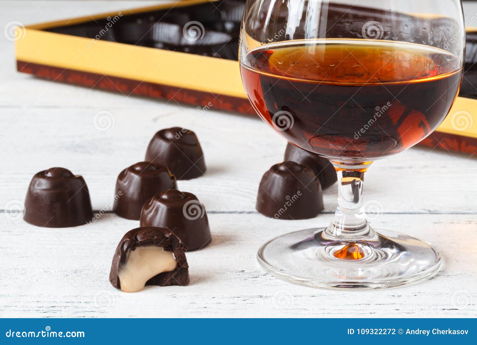 Chocolate Candies with Brandy Stock Photo - Image of holiday ...