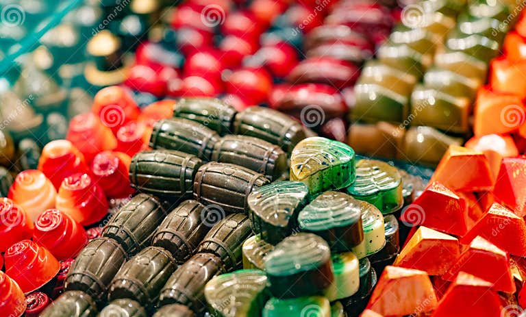 Chocolate Candies on the Counter Stock Image - Image of white, variety ...